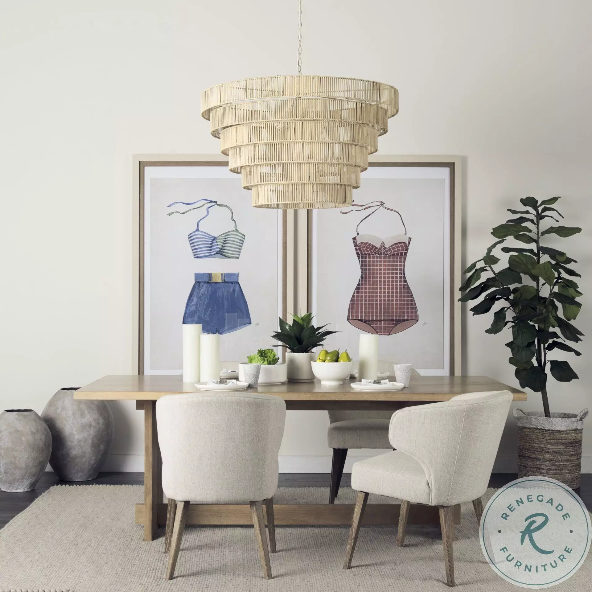 Aida Light Brown Wood Dining Room Set from Mercana Furniture and Decor ...