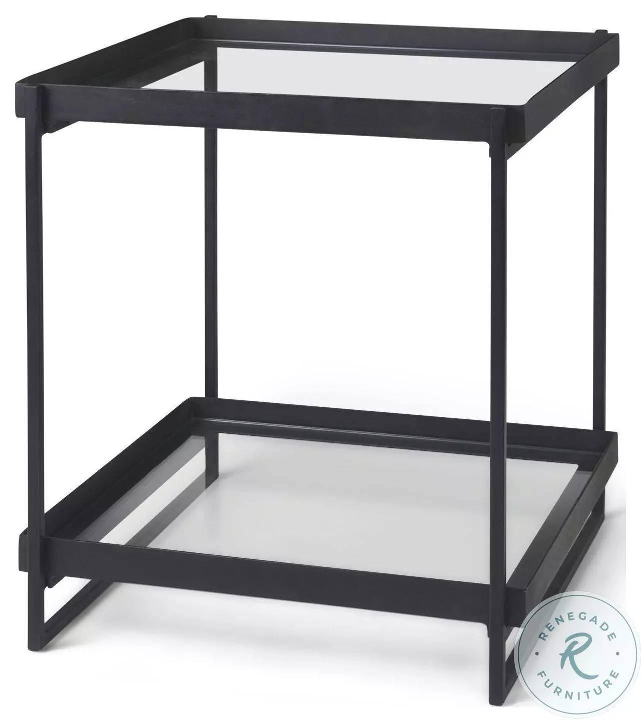 Trey Glass And Black Metal Square Accent Table From Mercana Furniture ...