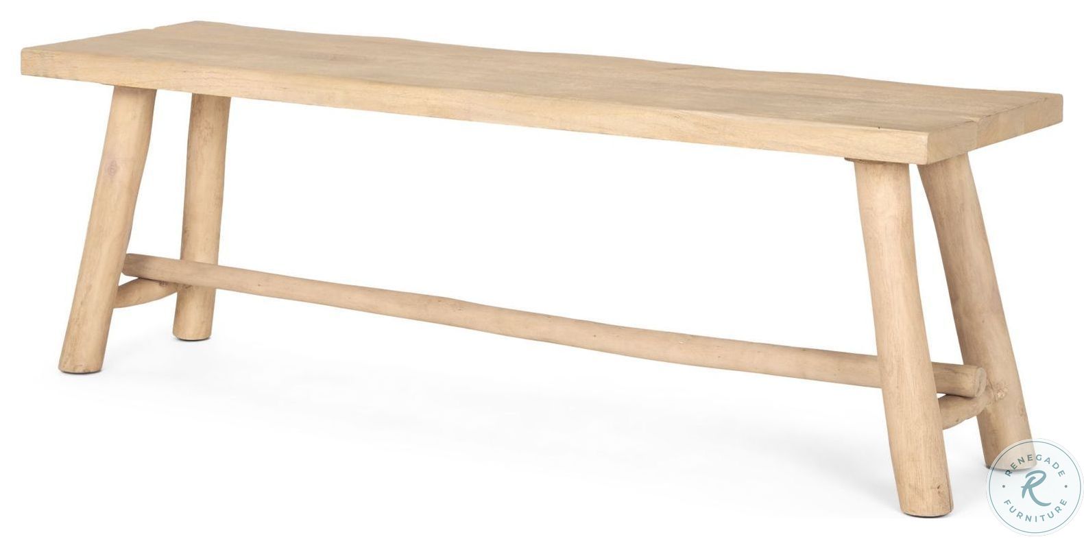 Light Brown Wooden Craftsman Bench From Mercana Furniture and Decor ...