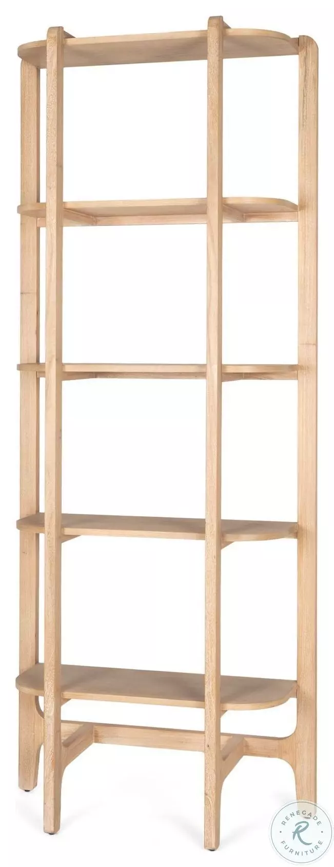 Taylin Light Brown Solid Wood Open Bookshelf From Mercana Furniture and ...