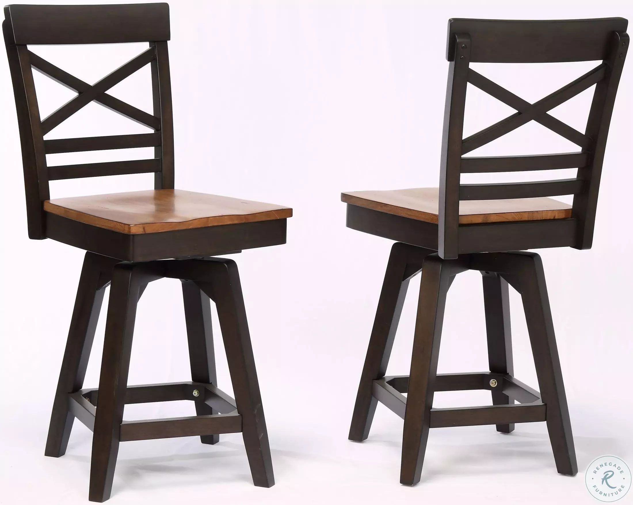 Choices Black Oak X Back Counter Stool Set of 2 from ECI Furniture ...