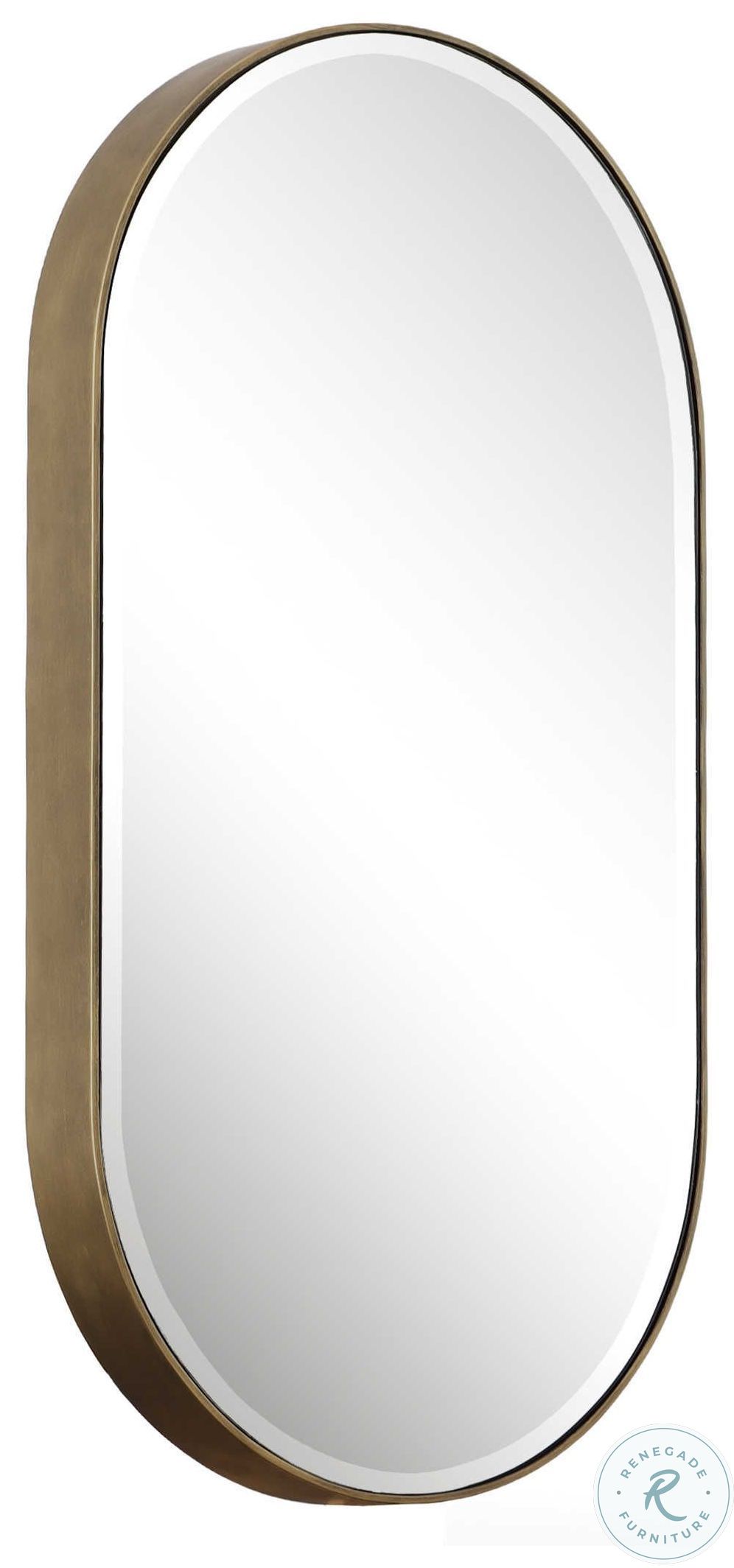 Lago Antiqued Golden Bronze Oval Mirror From Uttermost | Coleman Furniture