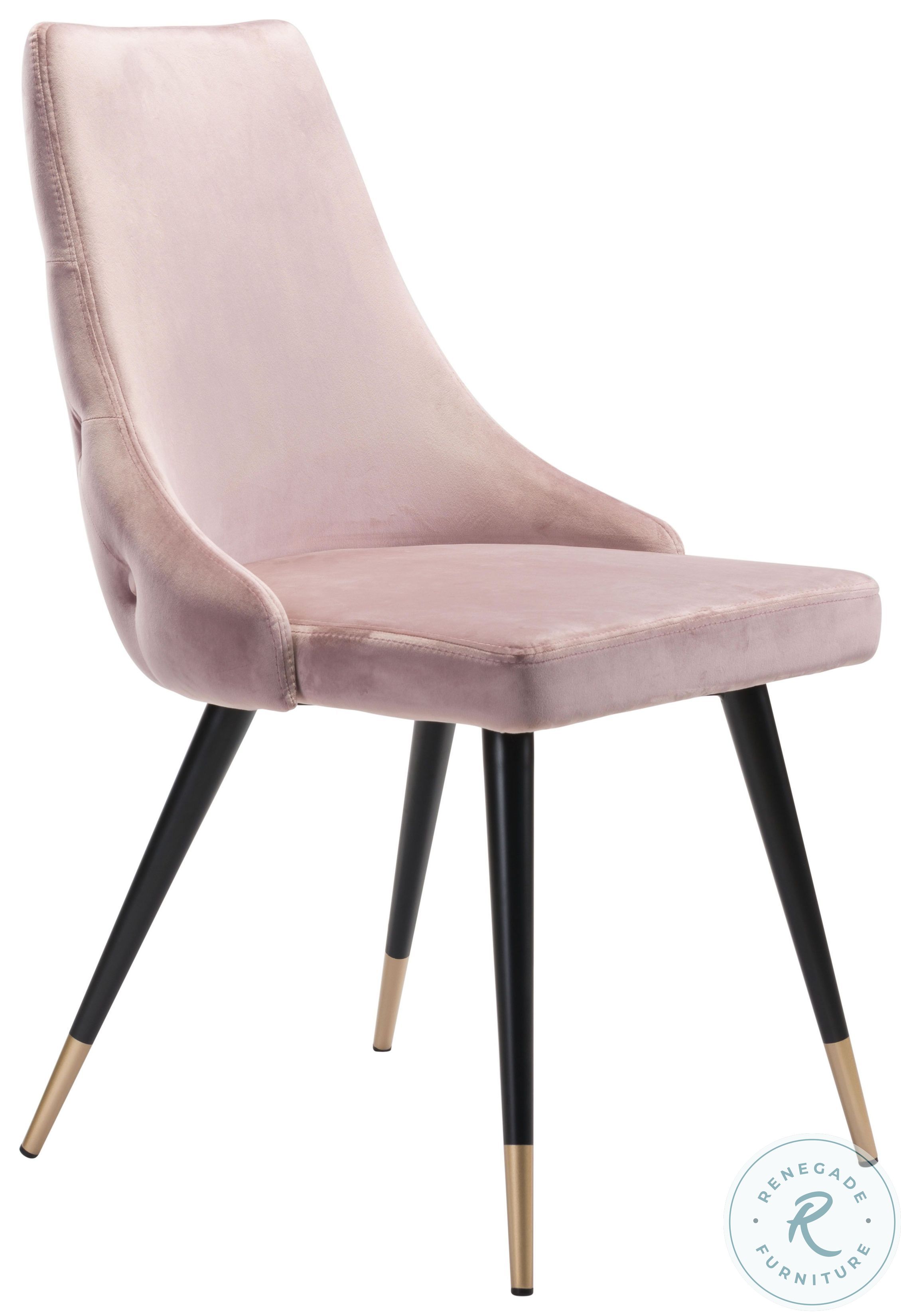 Piccolo Pink Velvet Dining Chair Set of 2 from Zuo | Coleman Furniture