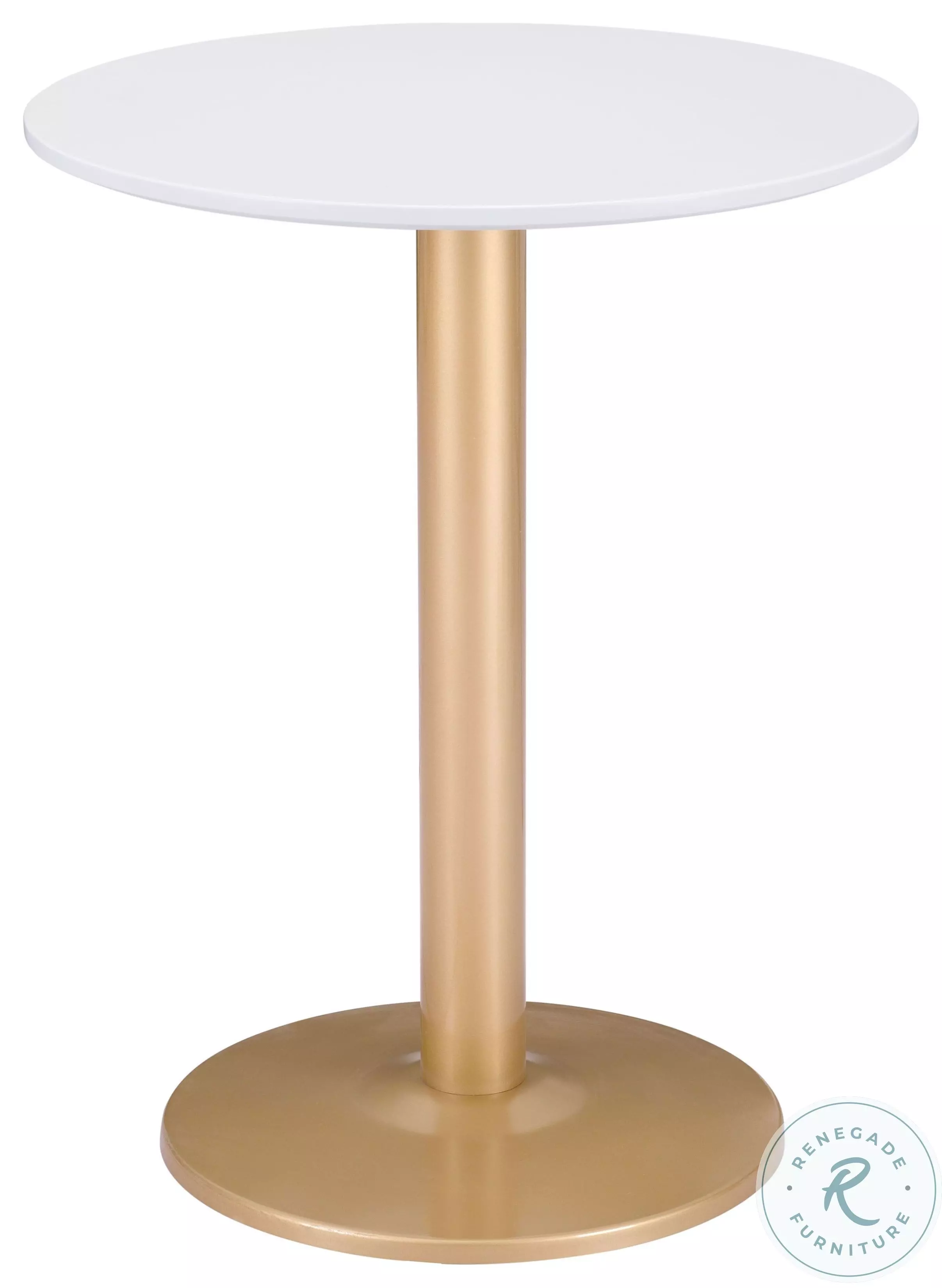 Alto White and Gold Bistro Table from Zuo | Coleman Furniture