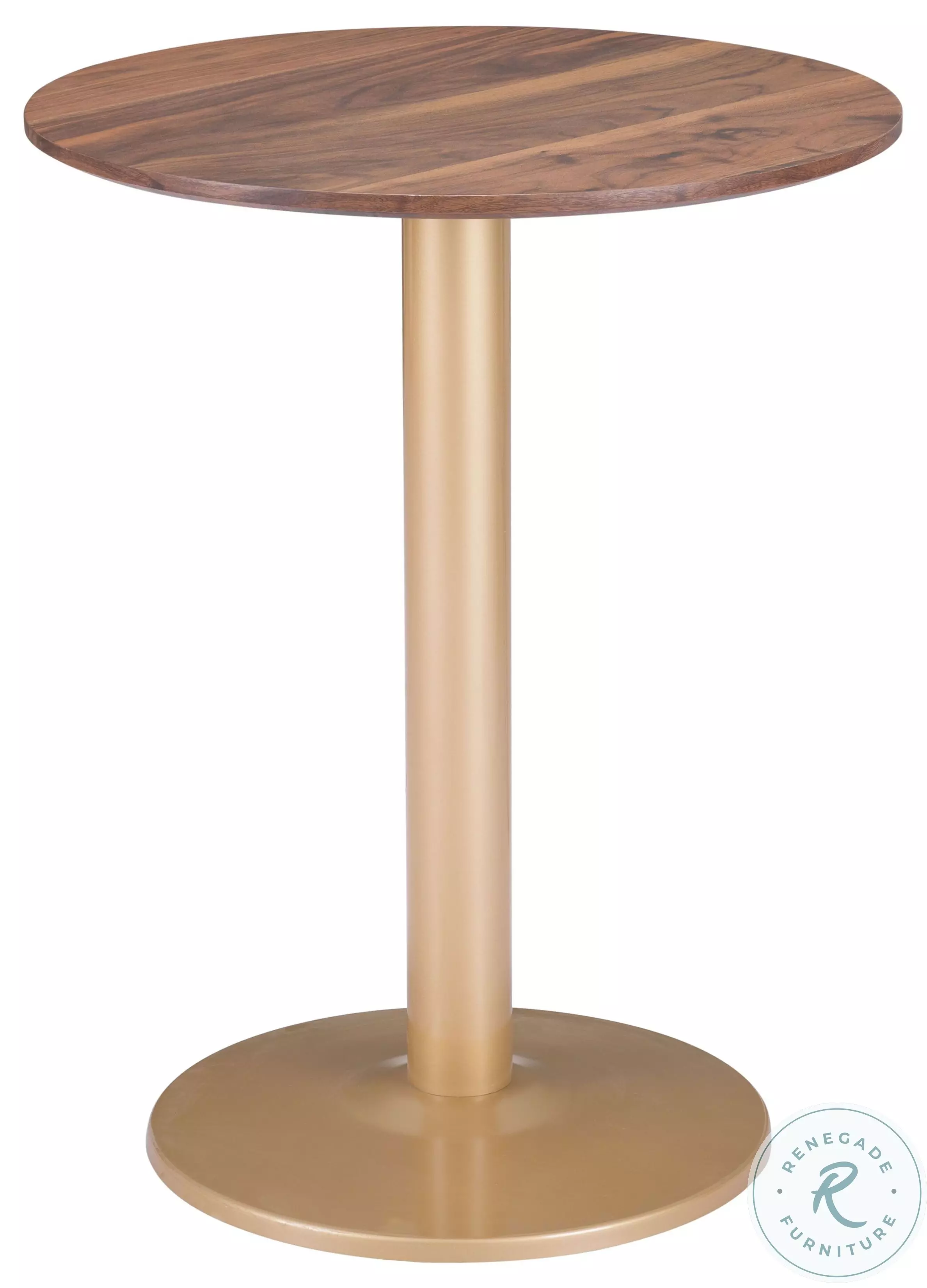Alto Brown and Gold Bistro Table from Zuo | Coleman Furniture