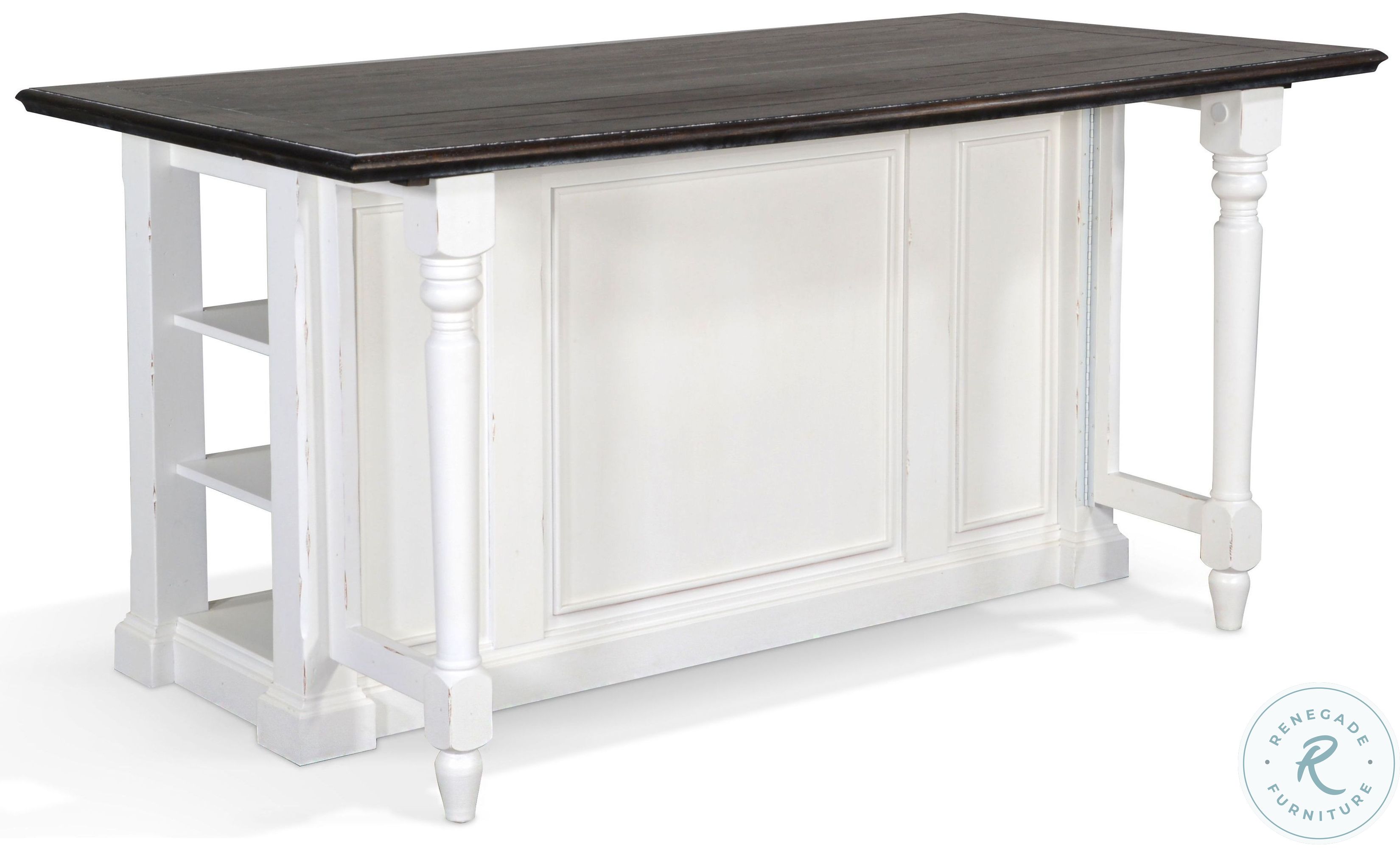 Autumn Echo White 13" Drop Leaf Kitchen Island from Luna Grove ...