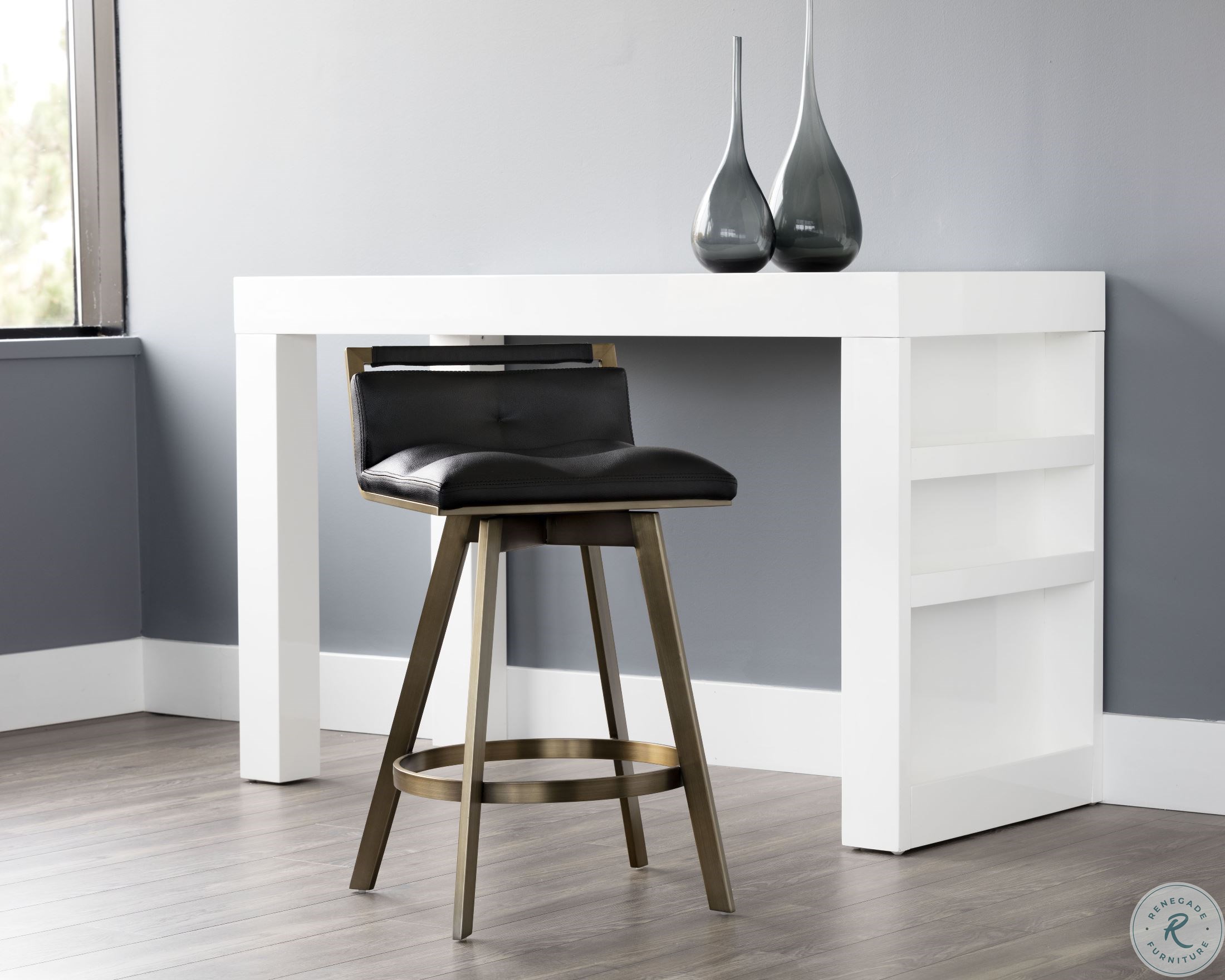 Ikon Arizona Black Swivel Counter Stool from Sunpan | Coleman Furniture