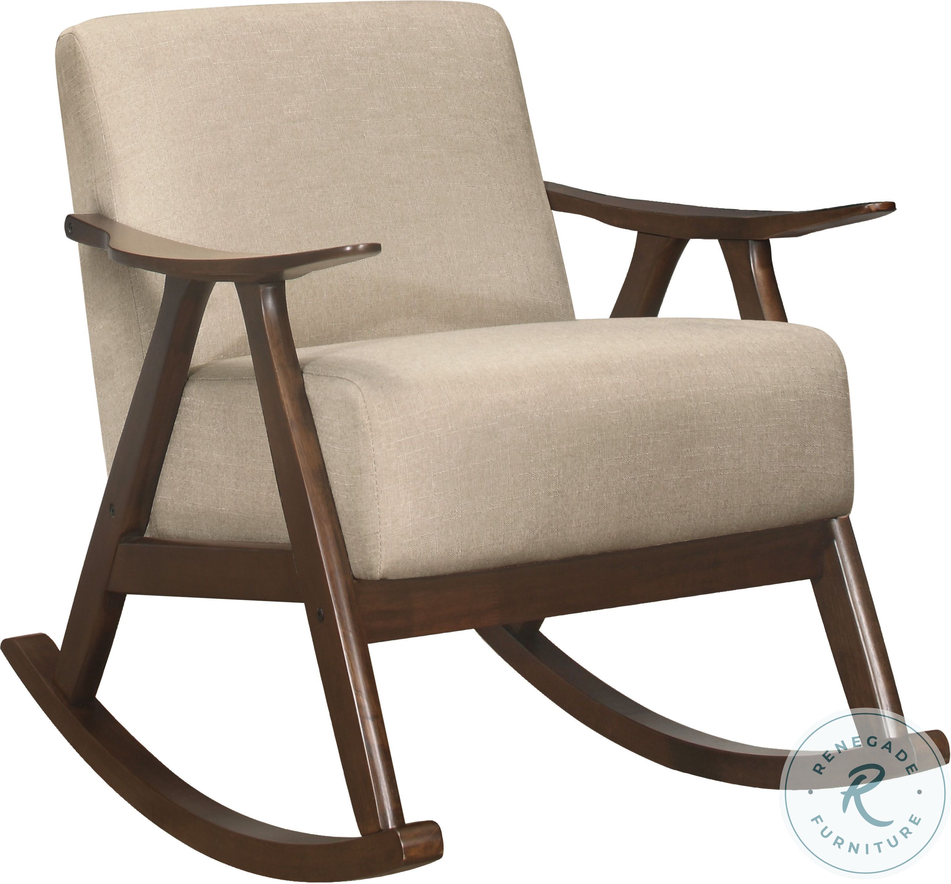 Waithe Light Brown Rocking Chair From Homelegance | Coleman Furniture