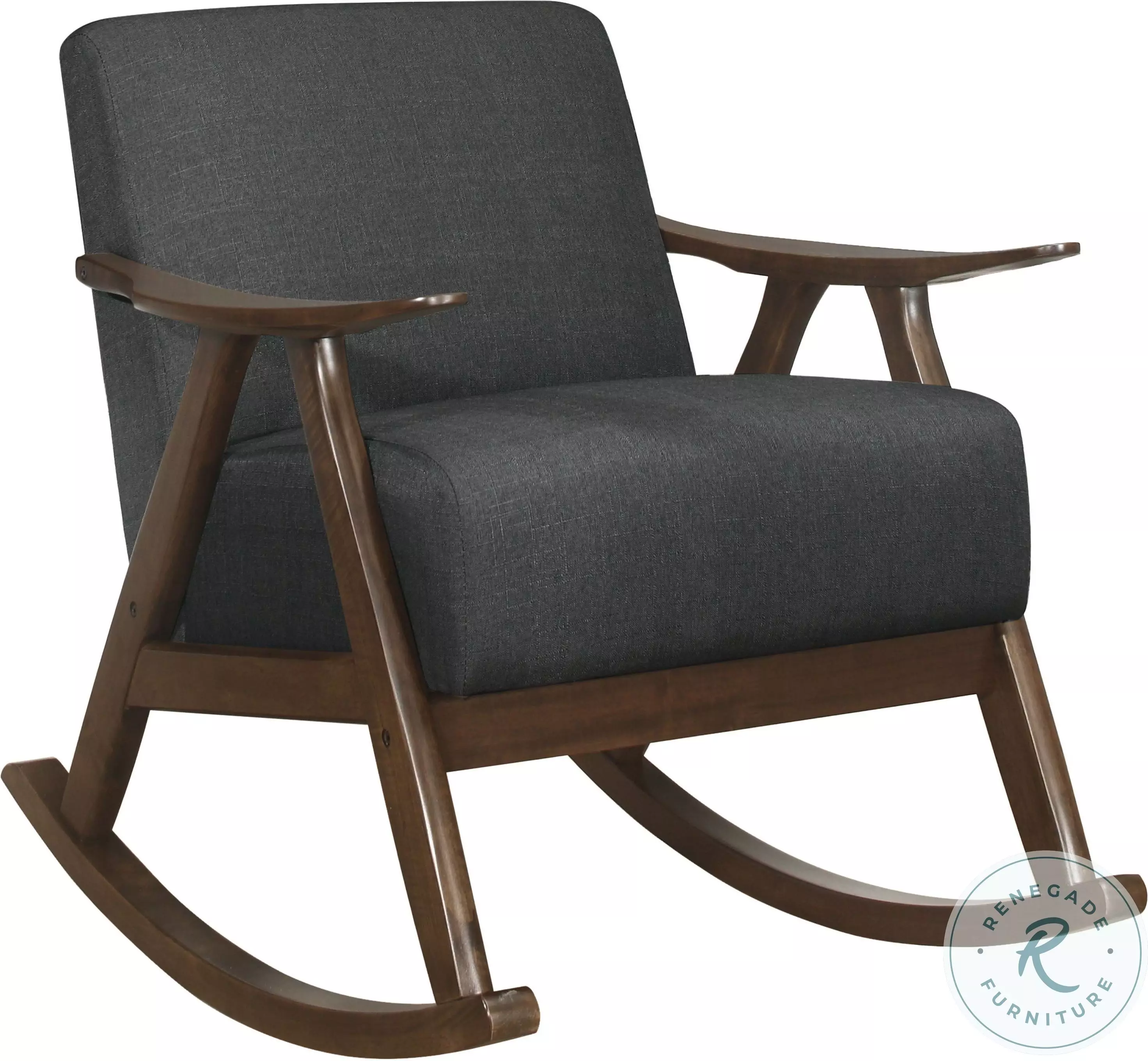 Waithe Dark Gray Rocking Chair From Homelegance | Coleman Furniture
