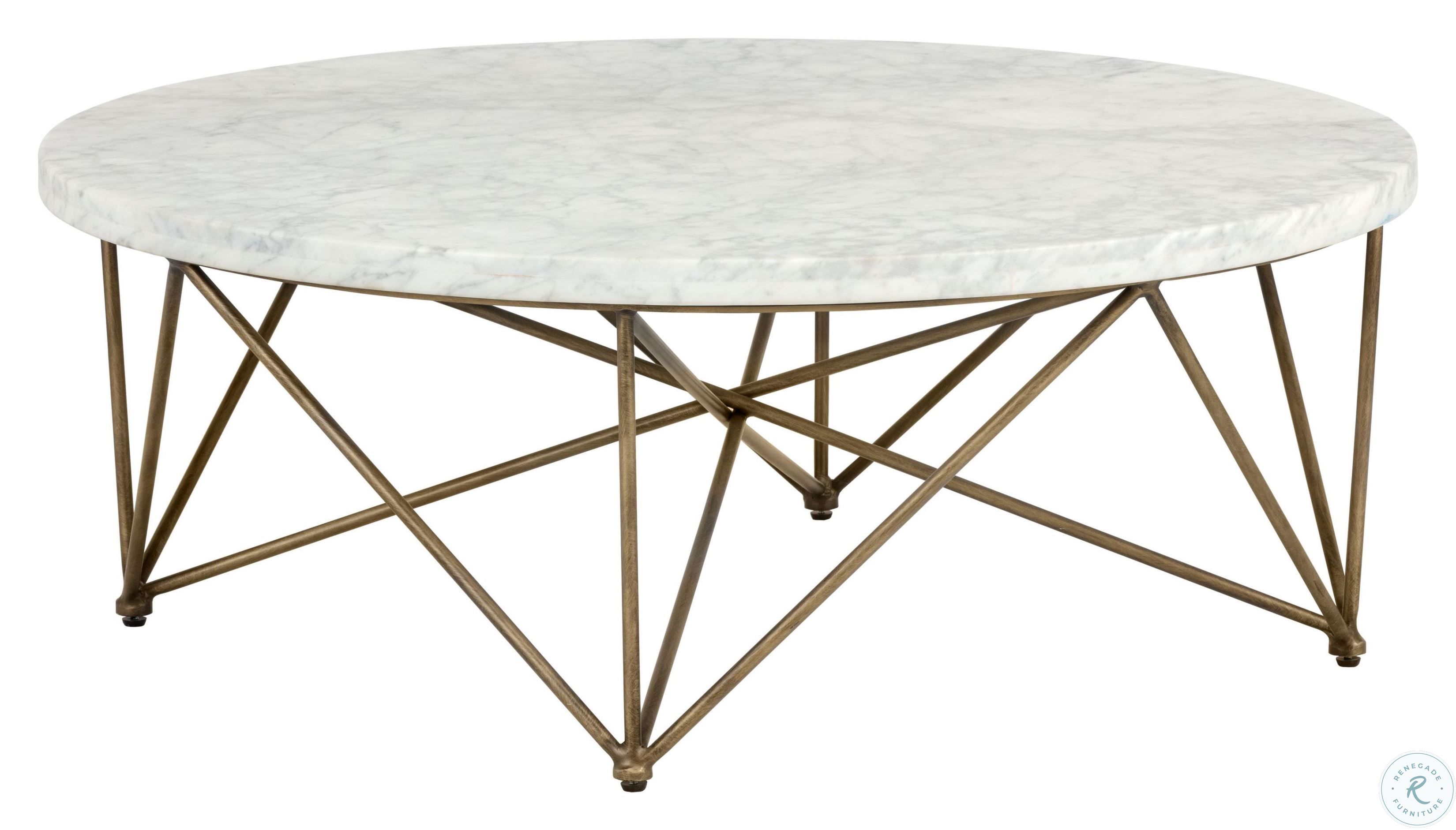 Ikon Skyy White Round Coffee Table from Sunpan | Coleman Furniture
