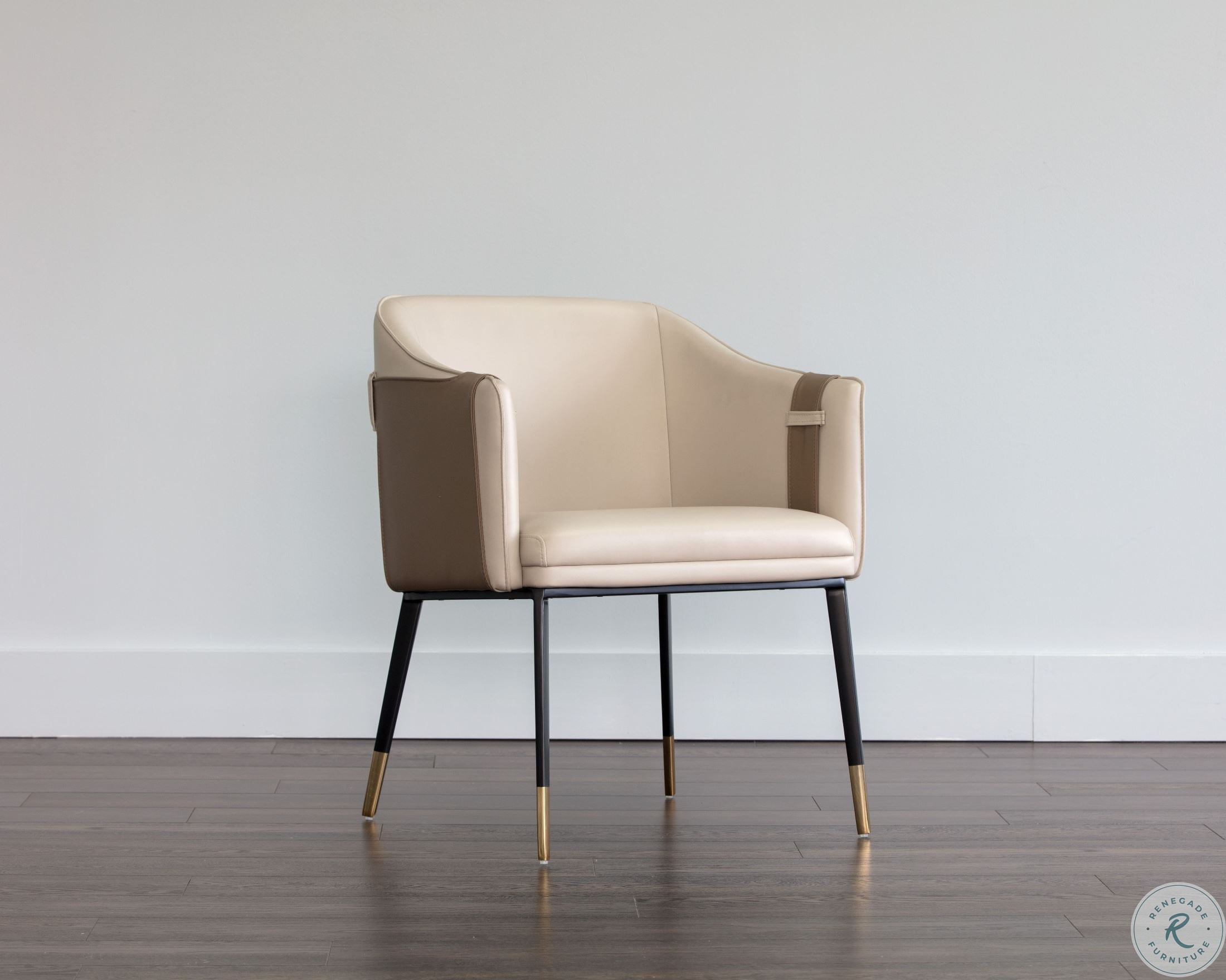 Ikon Napa Beige Leather Carter Armchair from Sunpan | Coleman Furniture