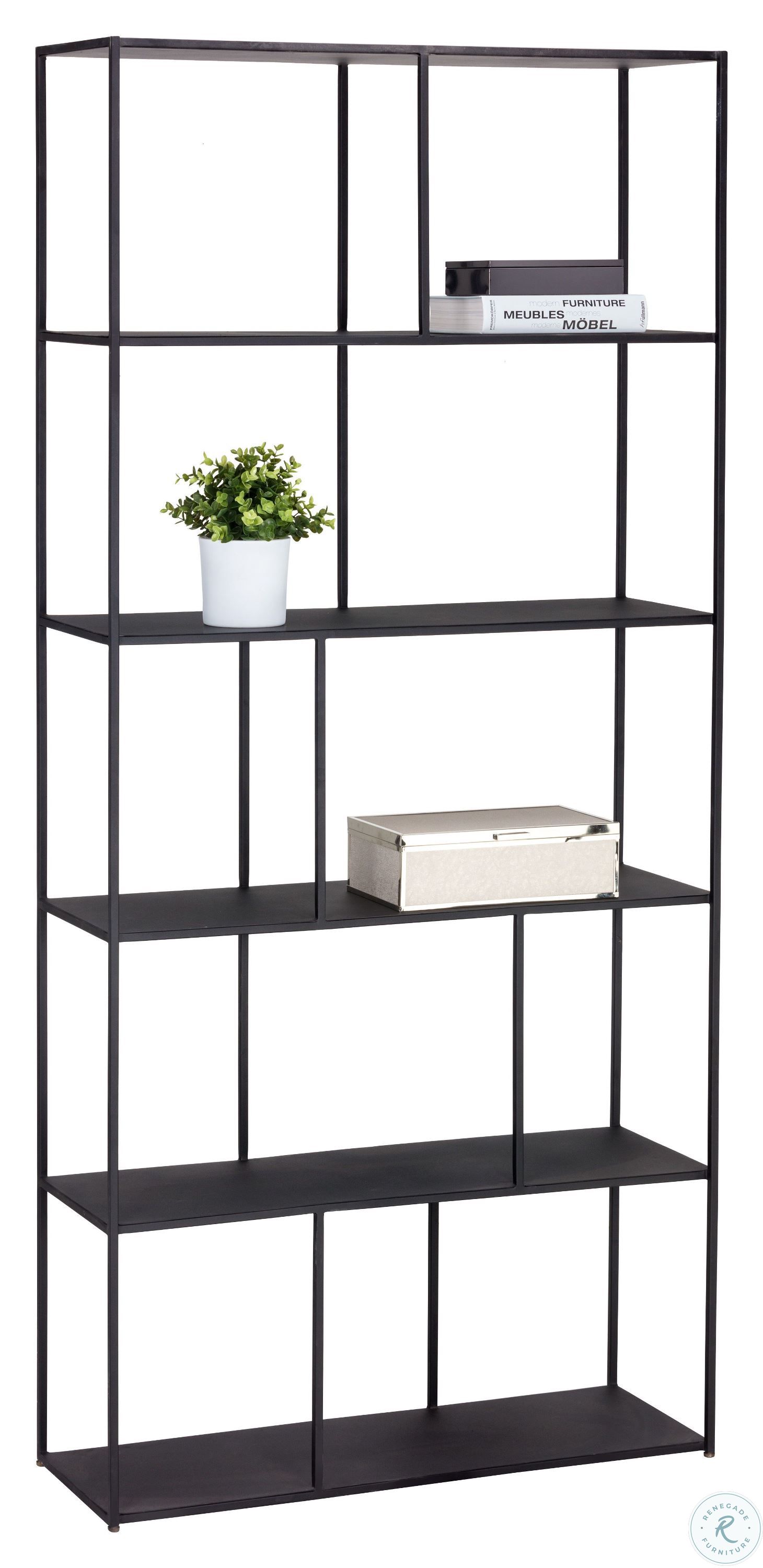 Eiffel Black 34" Tall Bookcase From Sunpan | Coleman Furniture
