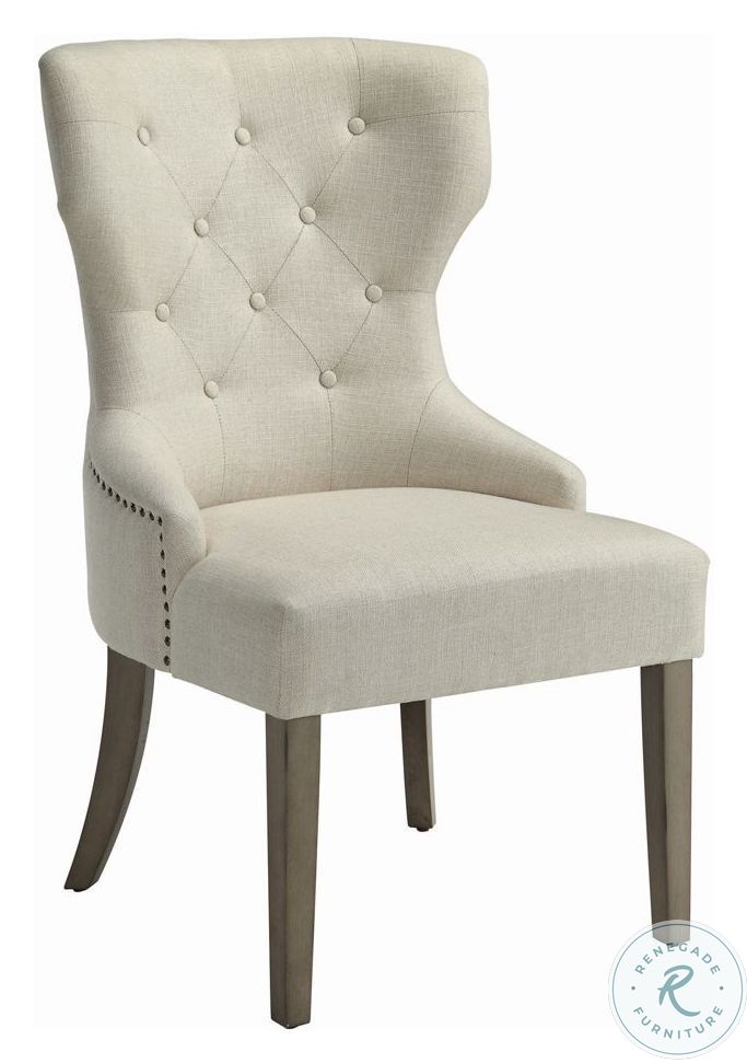 Florence Beige Upholstered Side Chair by Donny Osmond from Coaster ...
