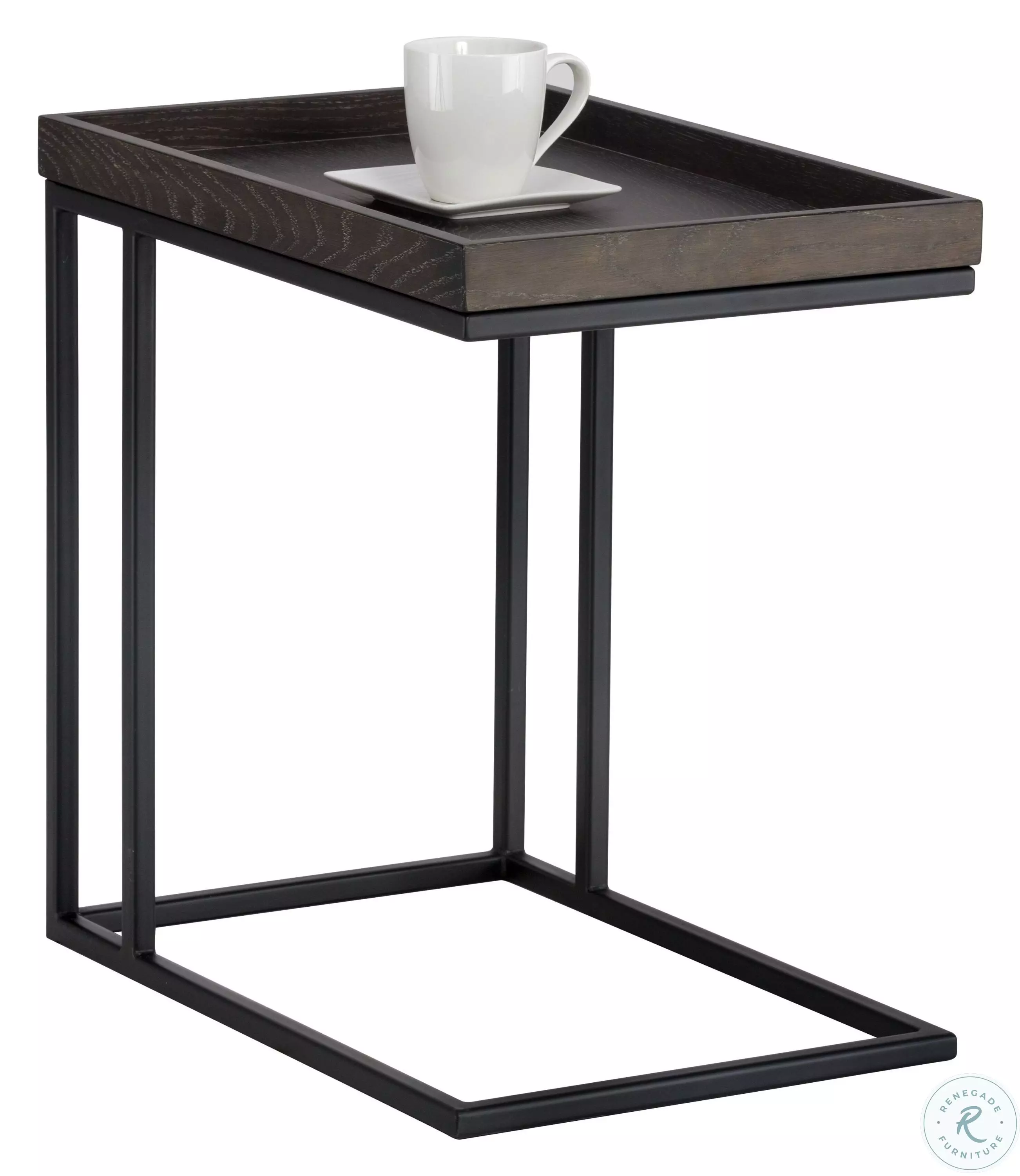 Brixham Black And Charcoal C Shaped End Table From Artisan's Nook ...