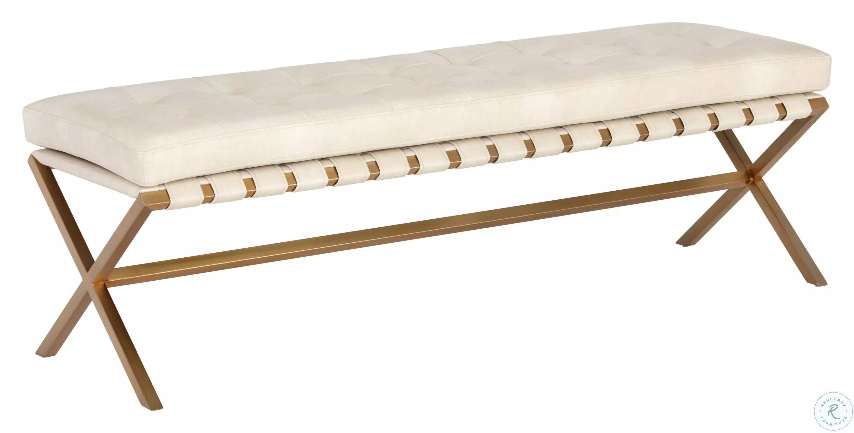Akiro Bravo Cream Bench From Home Gallery Stores | Home Gallery Stores
