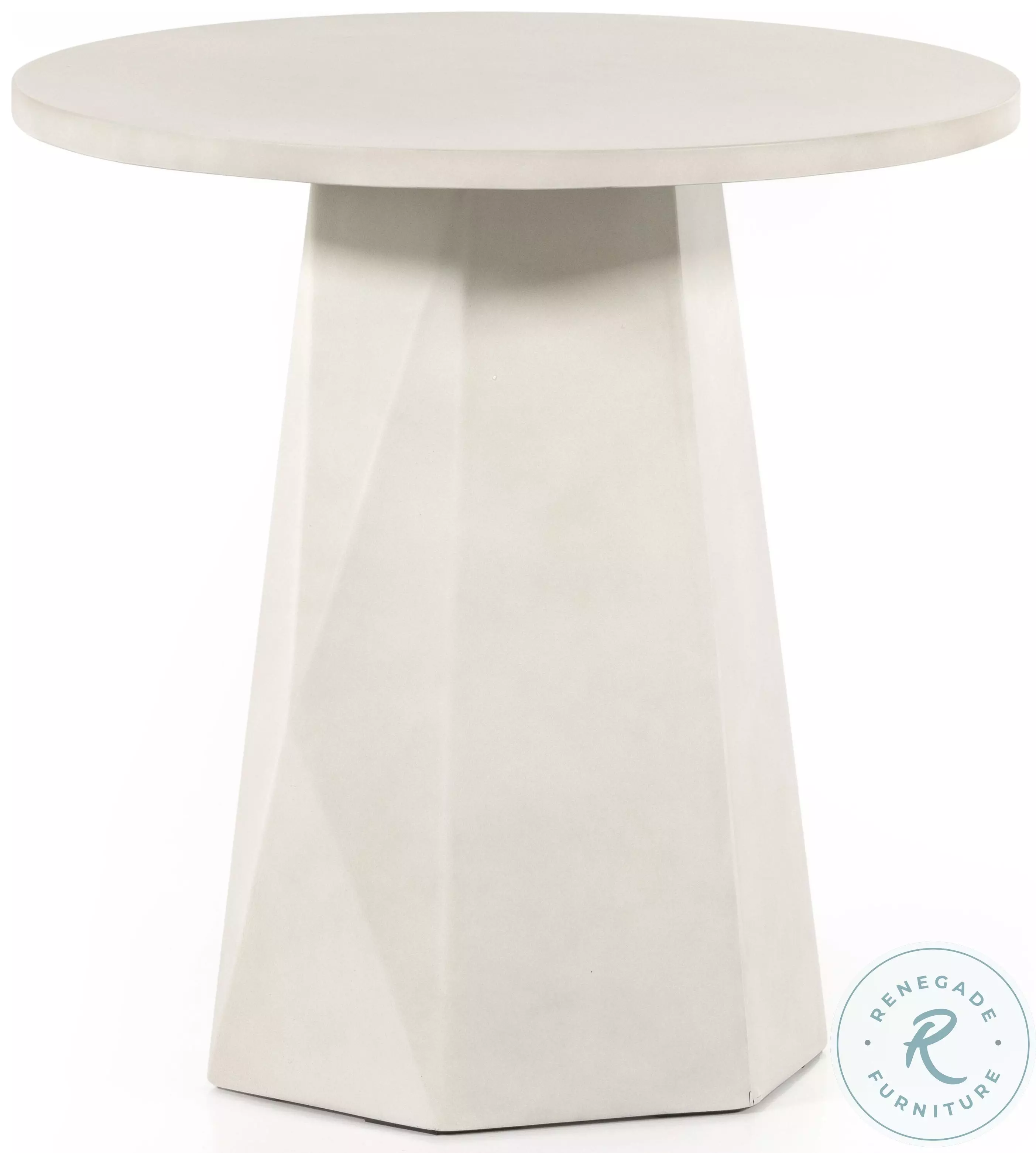 Bowman White Concrete Outdoor End Table from Four Hands | Coleman Furniture
