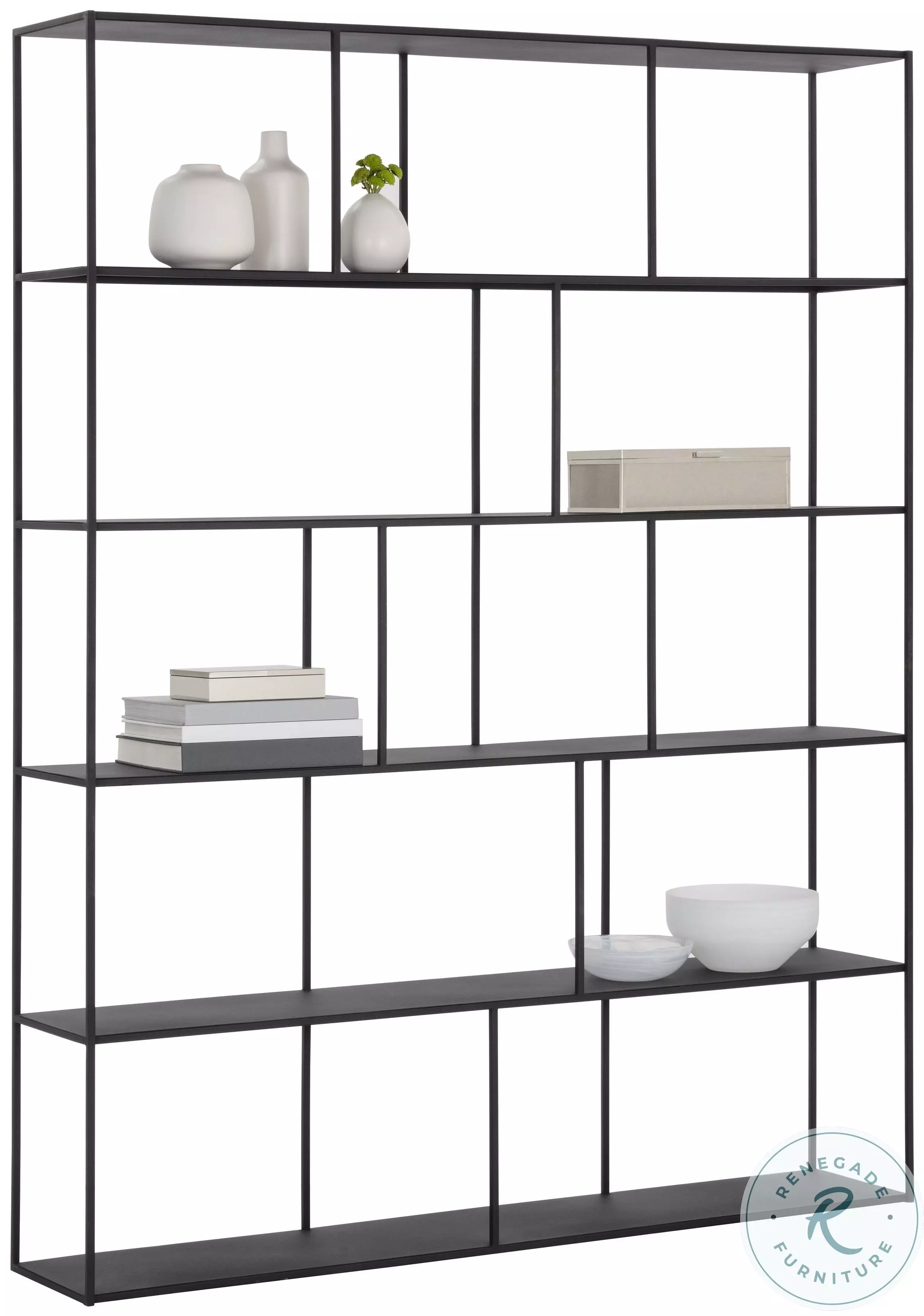 Eiffel Black 60" Tall Bookcase From Sunpan | Coleman Furniture