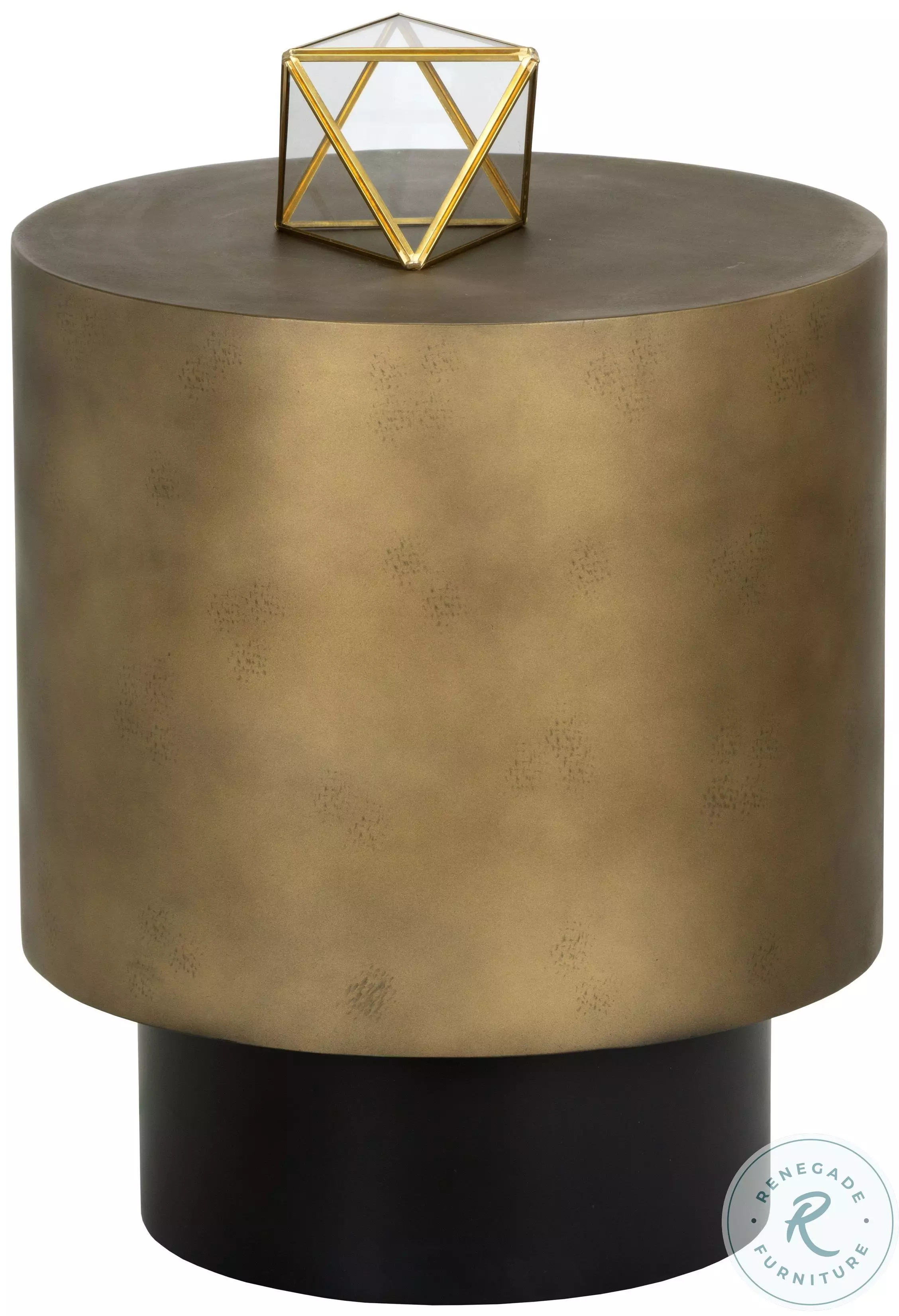 Torrance Antique Brass and Black End Table From Artisan's Nook ...