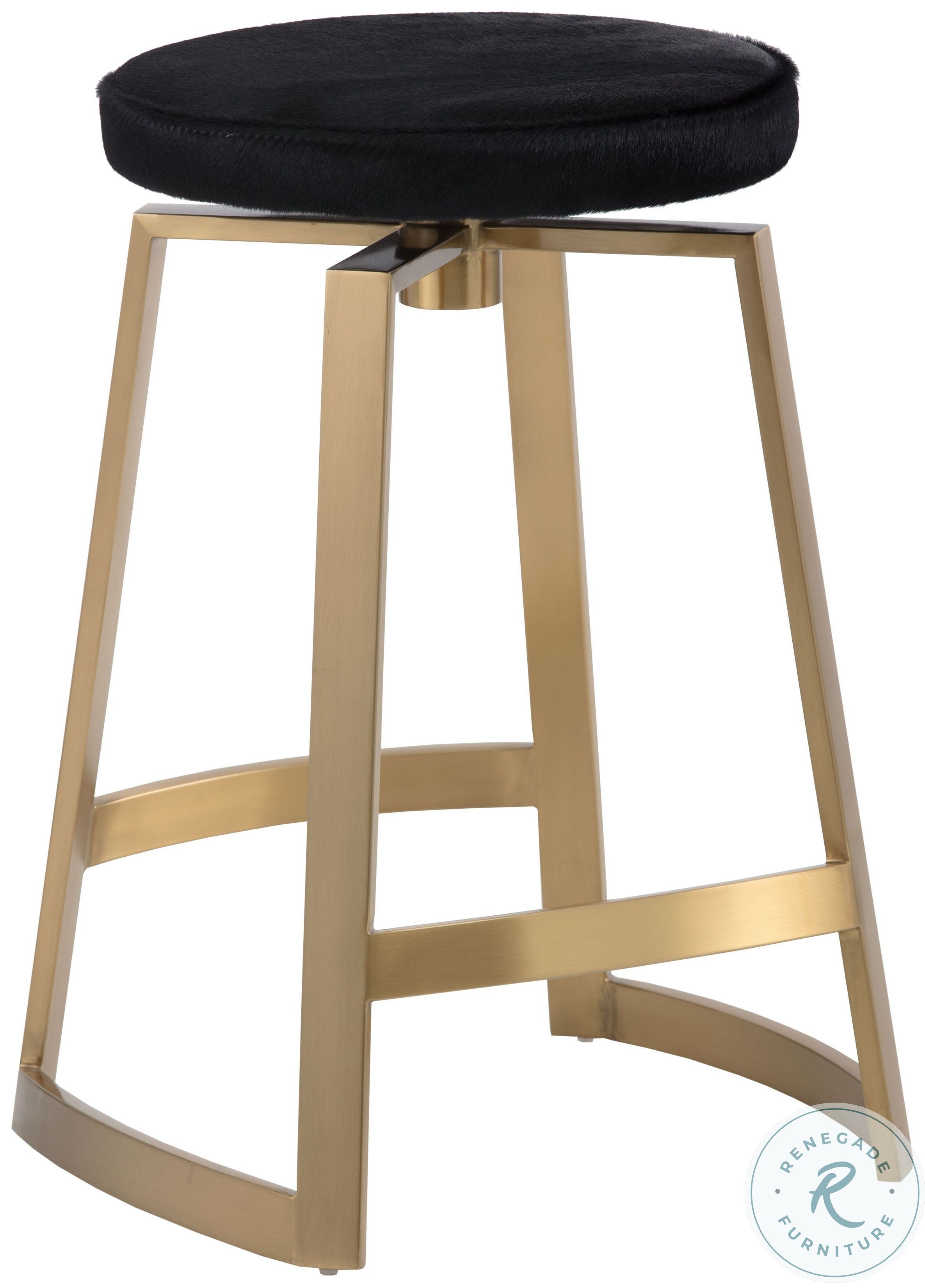 Jagger Black Cowhide Swivel Counter Height Stool From Artisan's Nook ...