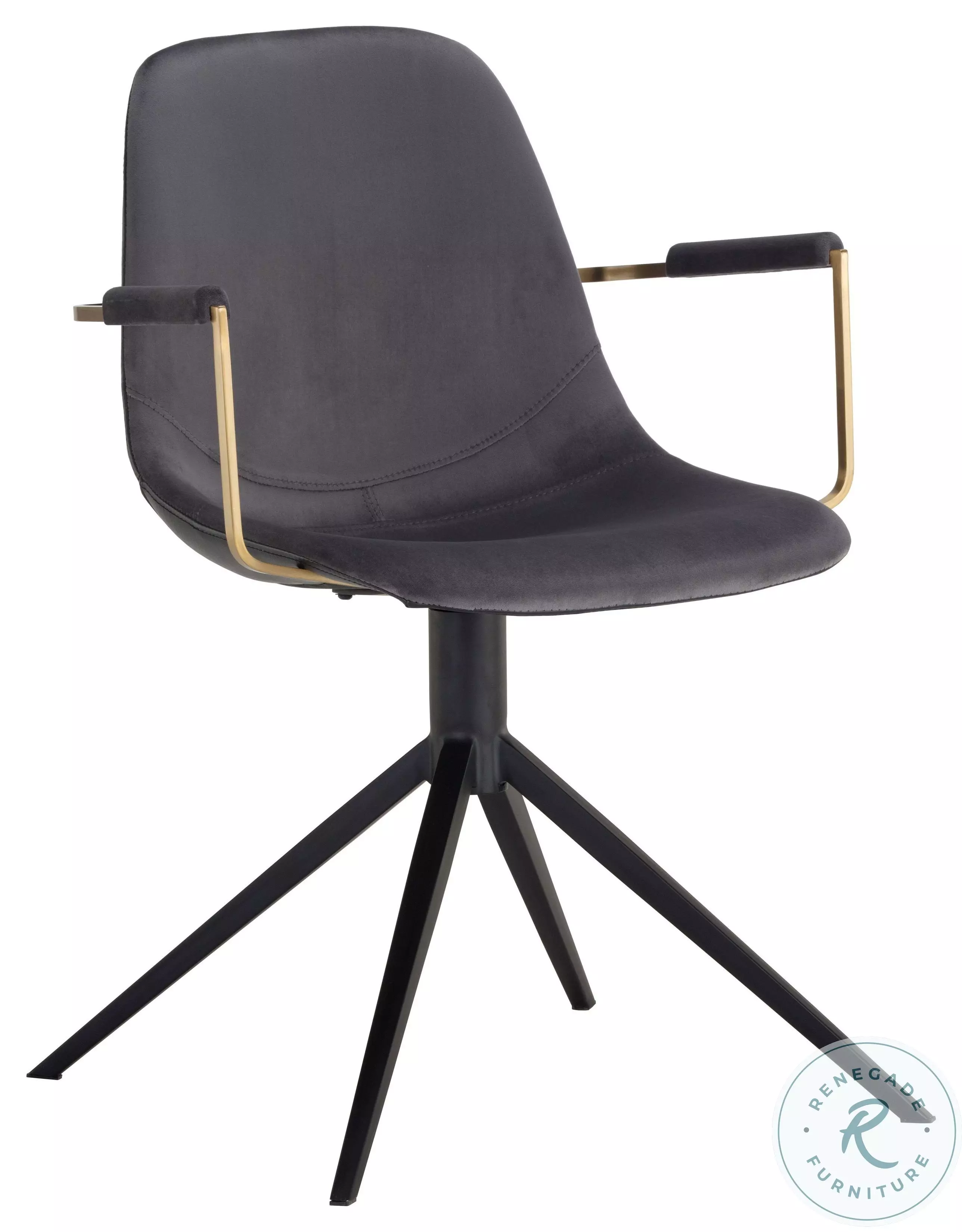 Clarendon Slate Tint And Nightfall Black Swivel Dining Arm Chair From ...