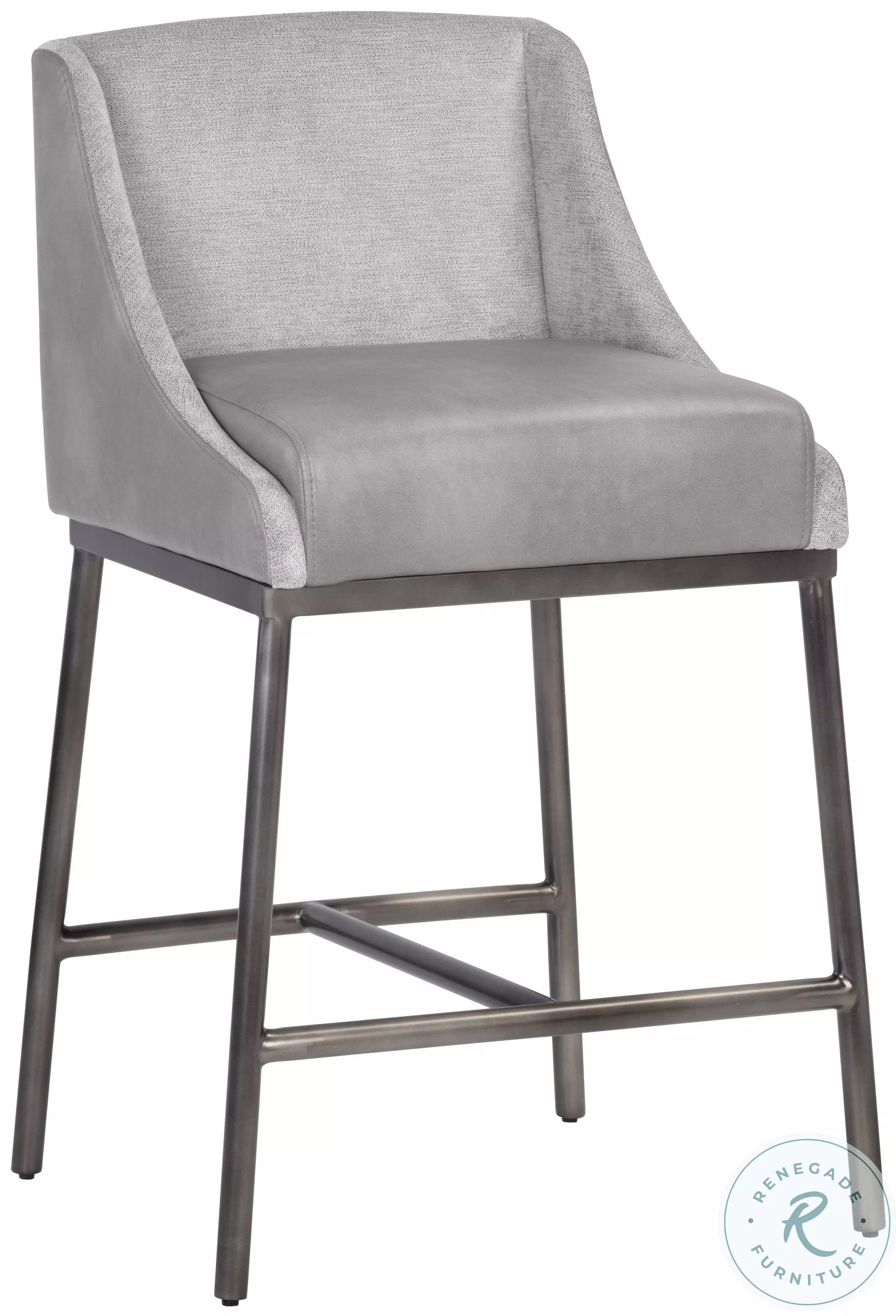 Ikon Bravo Metal And Polo Club Stone Dalary Counter Height Stool From ...