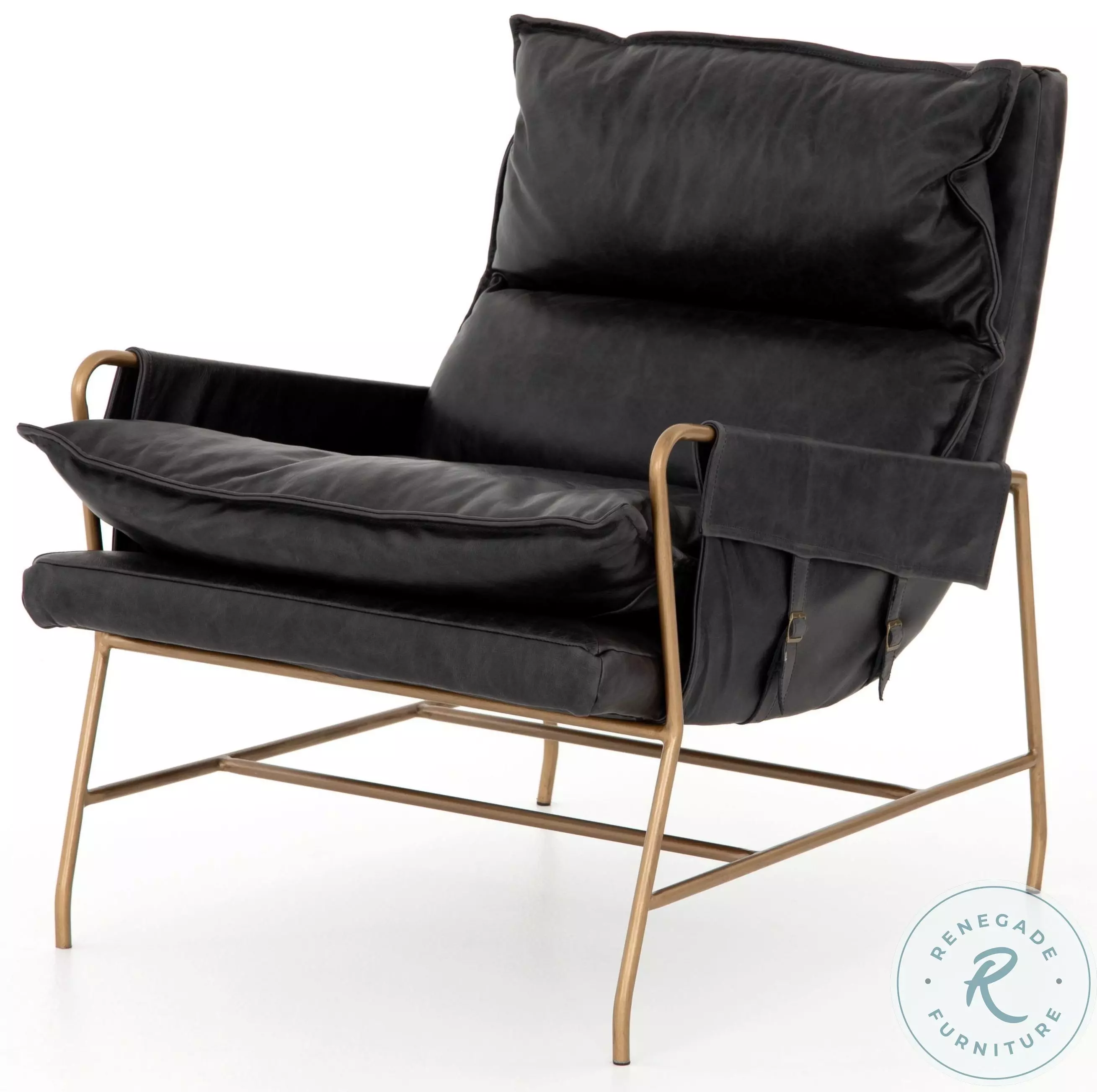 Taryn Sonoma Black Leather Chair from Four Hands | Coleman Furniture