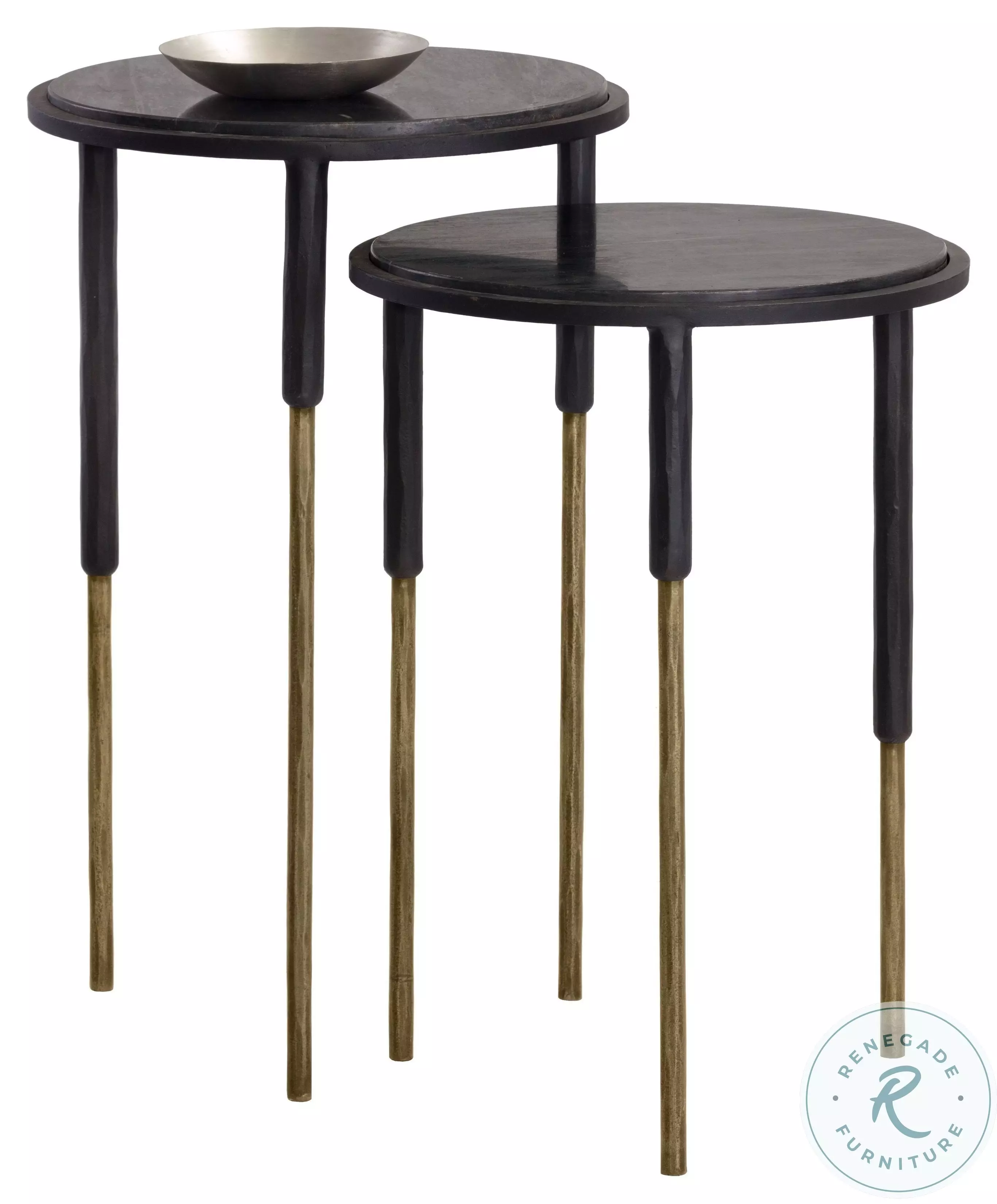 Soren Black Nesting Side Table Set Of 2 From Artisan's Nook | Coleman Furniture