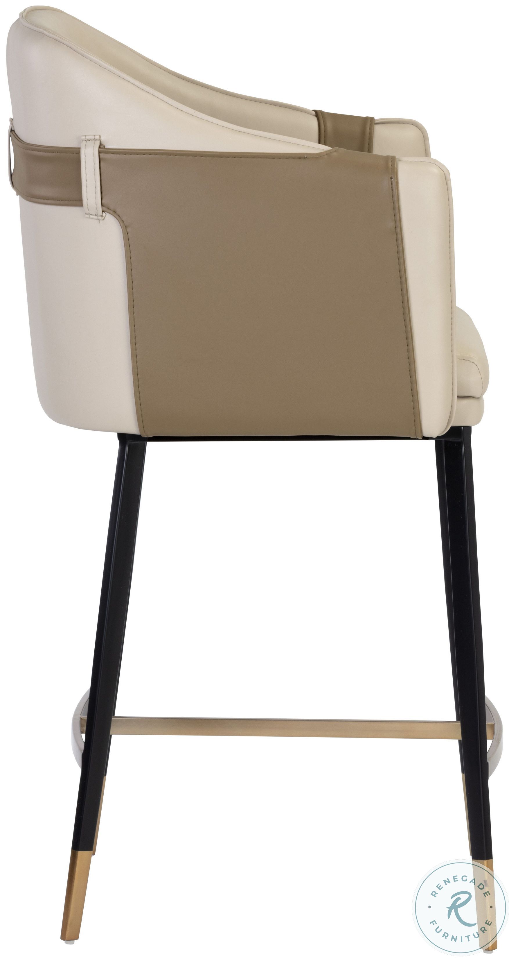 Ikon Napa Beige And Tan Faux Leather Carter Counter Height Stool From ...