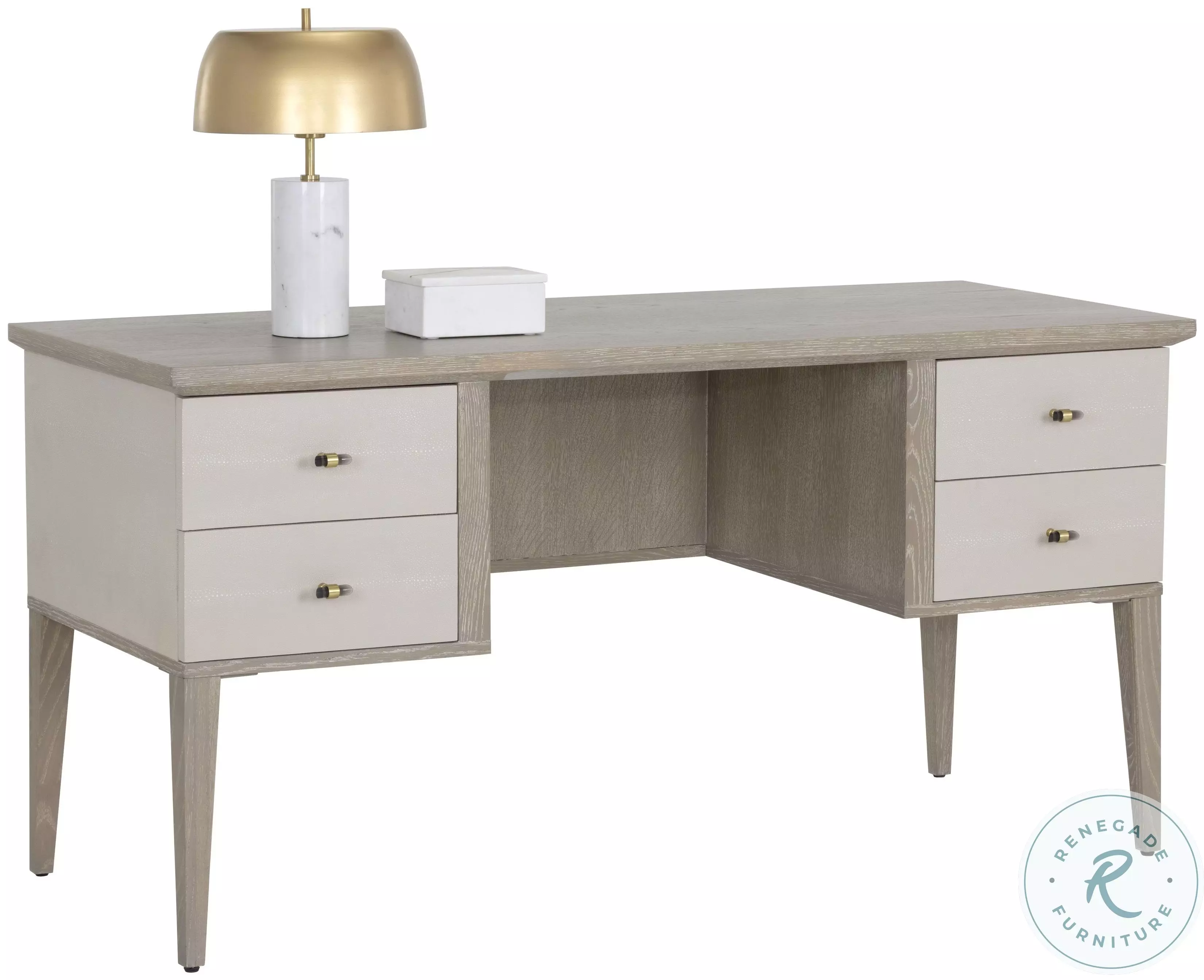 Somerset White Ceruse Desk From Artisan's Nook | Coleman Furniture