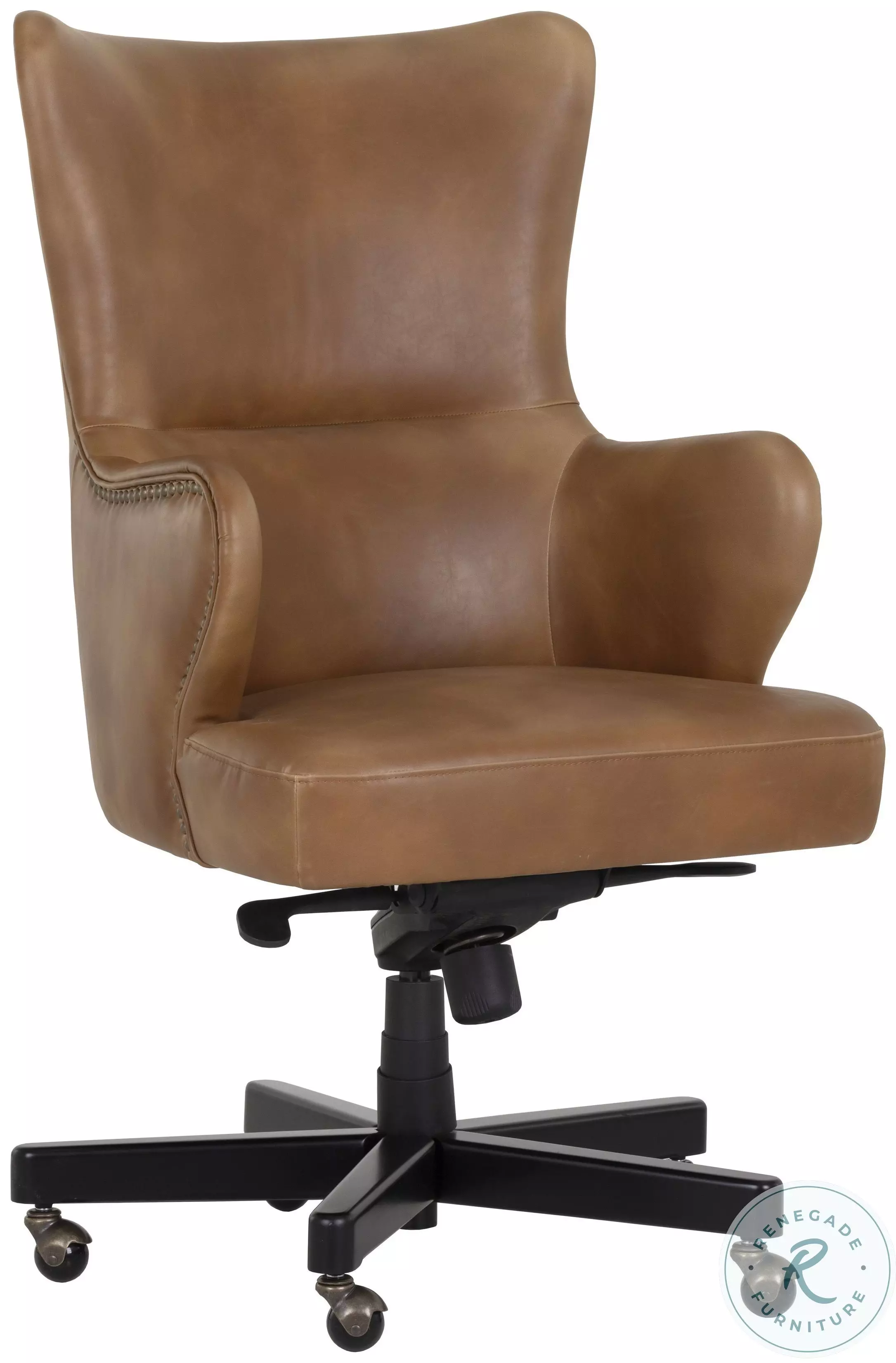 Garvin Tobacco Tan Faux Leather Adjustable Office Chair From Artisan's ...