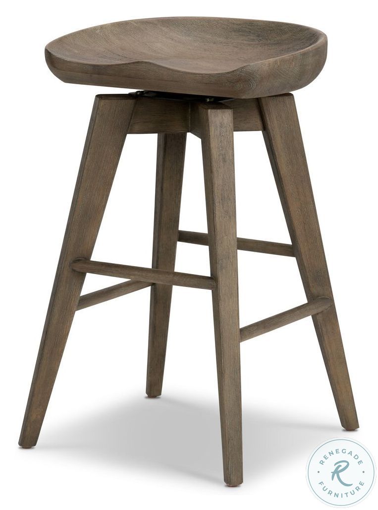 Paramore Brushed Shale Grey Swivel Counter Height Stool from Four Hands ...