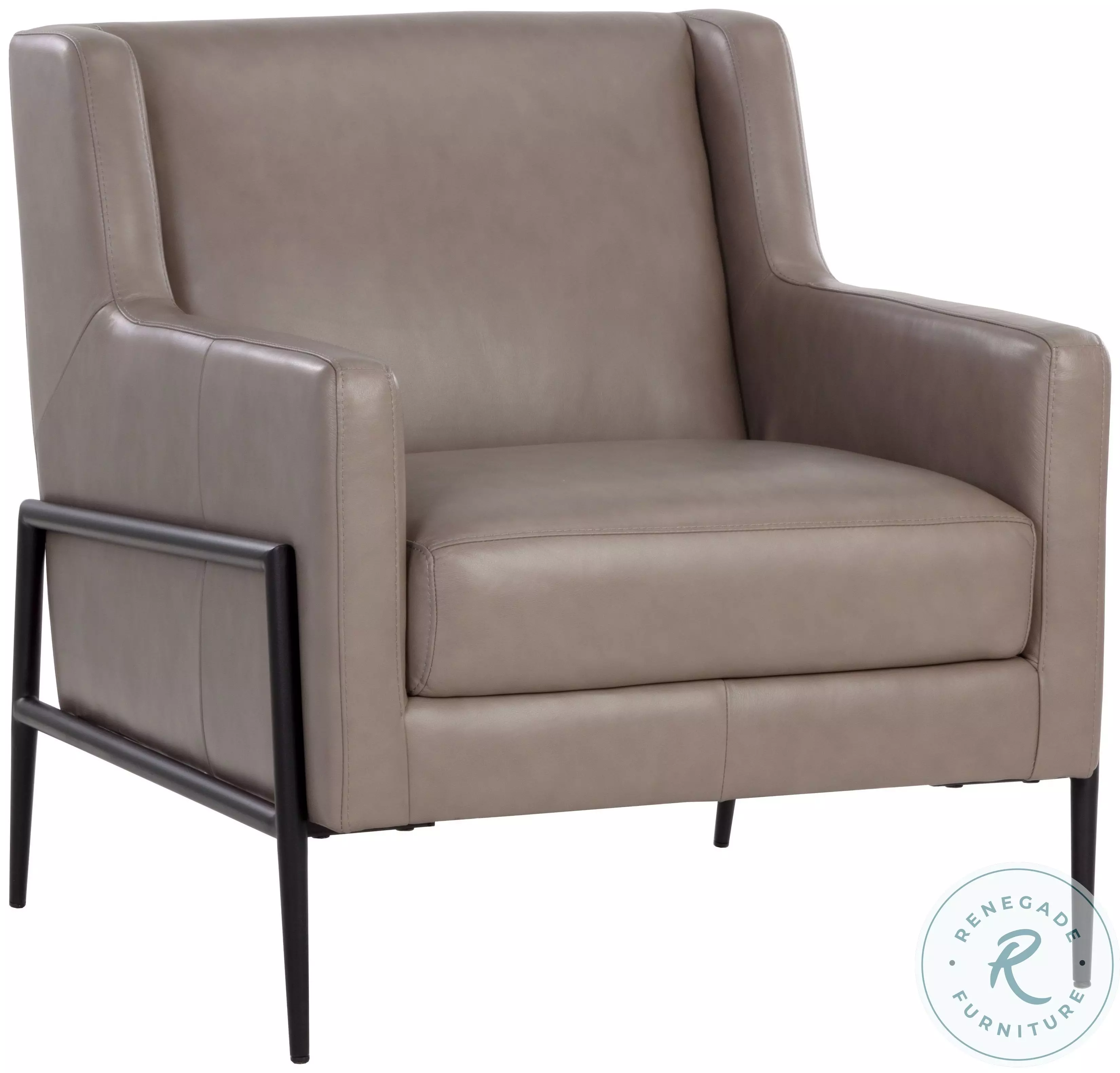 Cora Alpine Grey Leather Lounge Chair From Artisan's Nook | Coleman ...