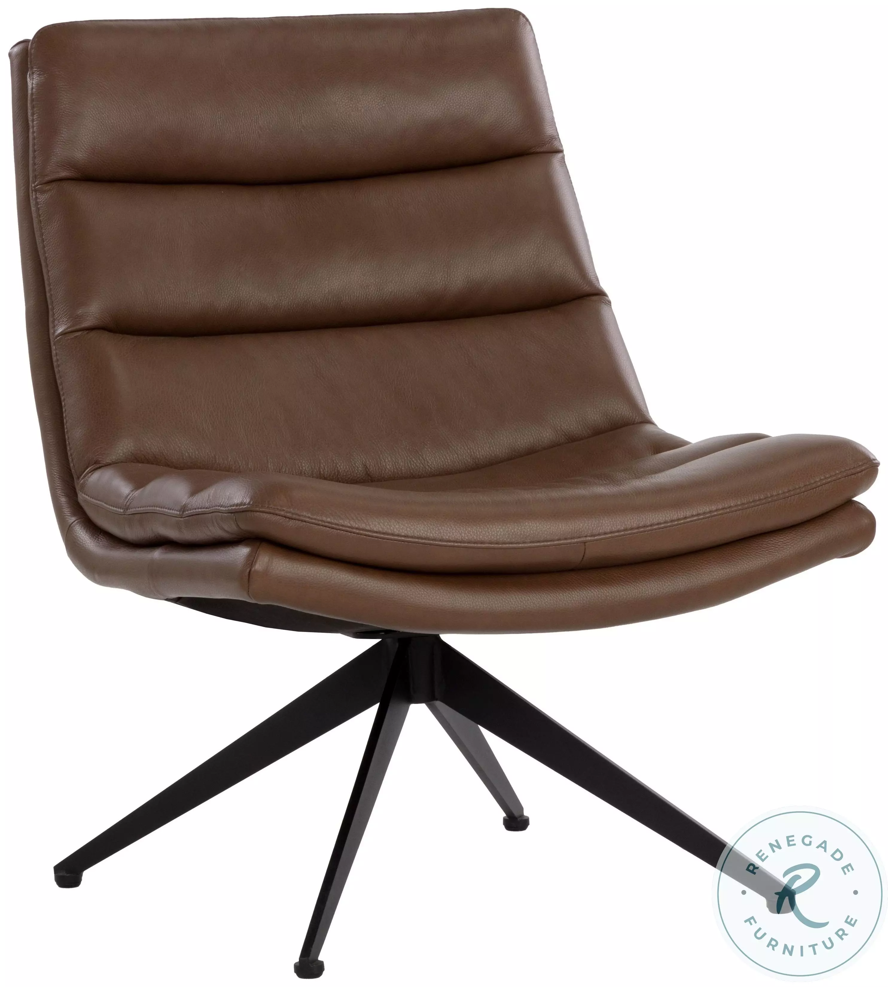 Harrison Missouri Mahogany Leather Swivel Lounge Chair From Artisan's ...