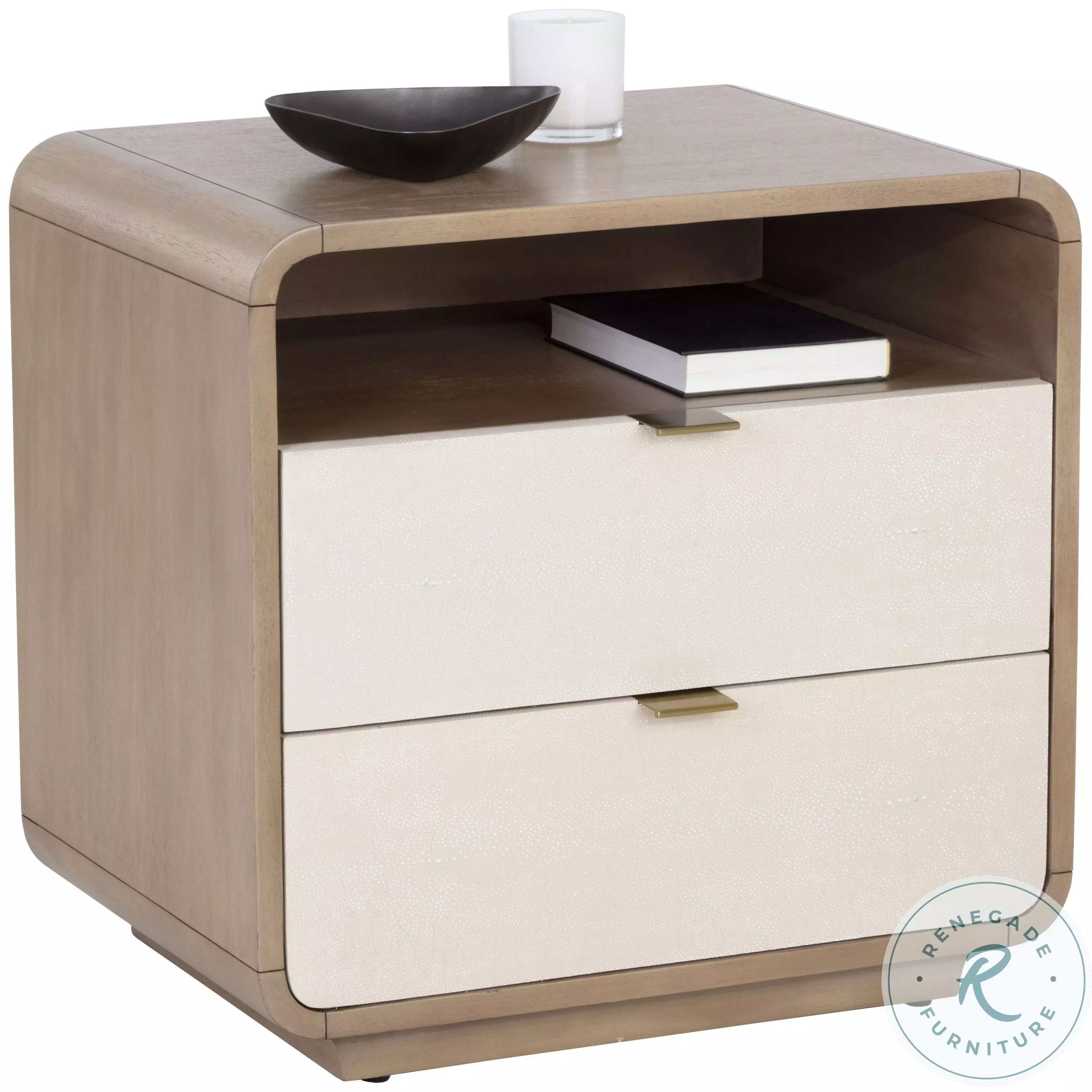 Kayden Cream And Natural Nightstand From Home Gallery Stores | Home ...