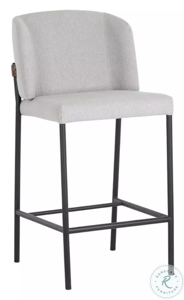 Ikon Light Grey And Bravo Cognac Pearce Counter Height Stool Set of 2 ...