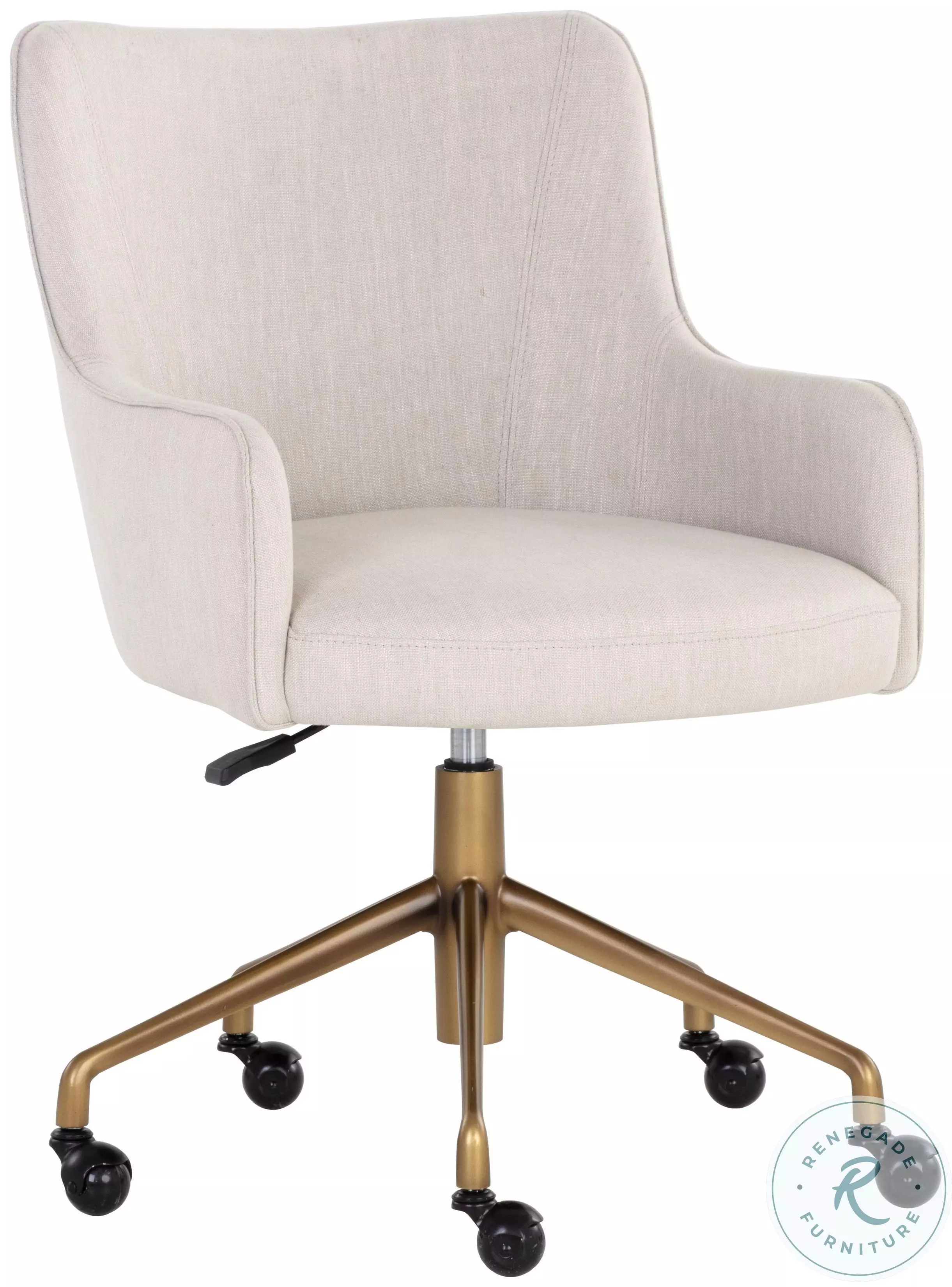 Irongate Franklin Beige Linen Office Chair From Sunpan | Coleman Furniture