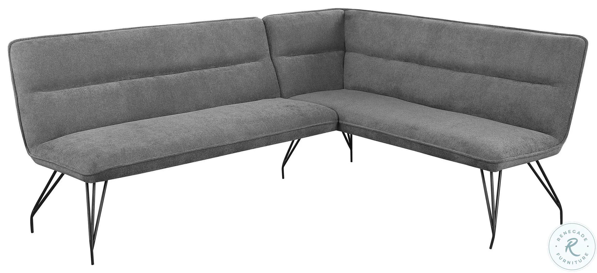 Dodson Gray Upholstered L Shaped Nook Dining Bench From Coaster ...