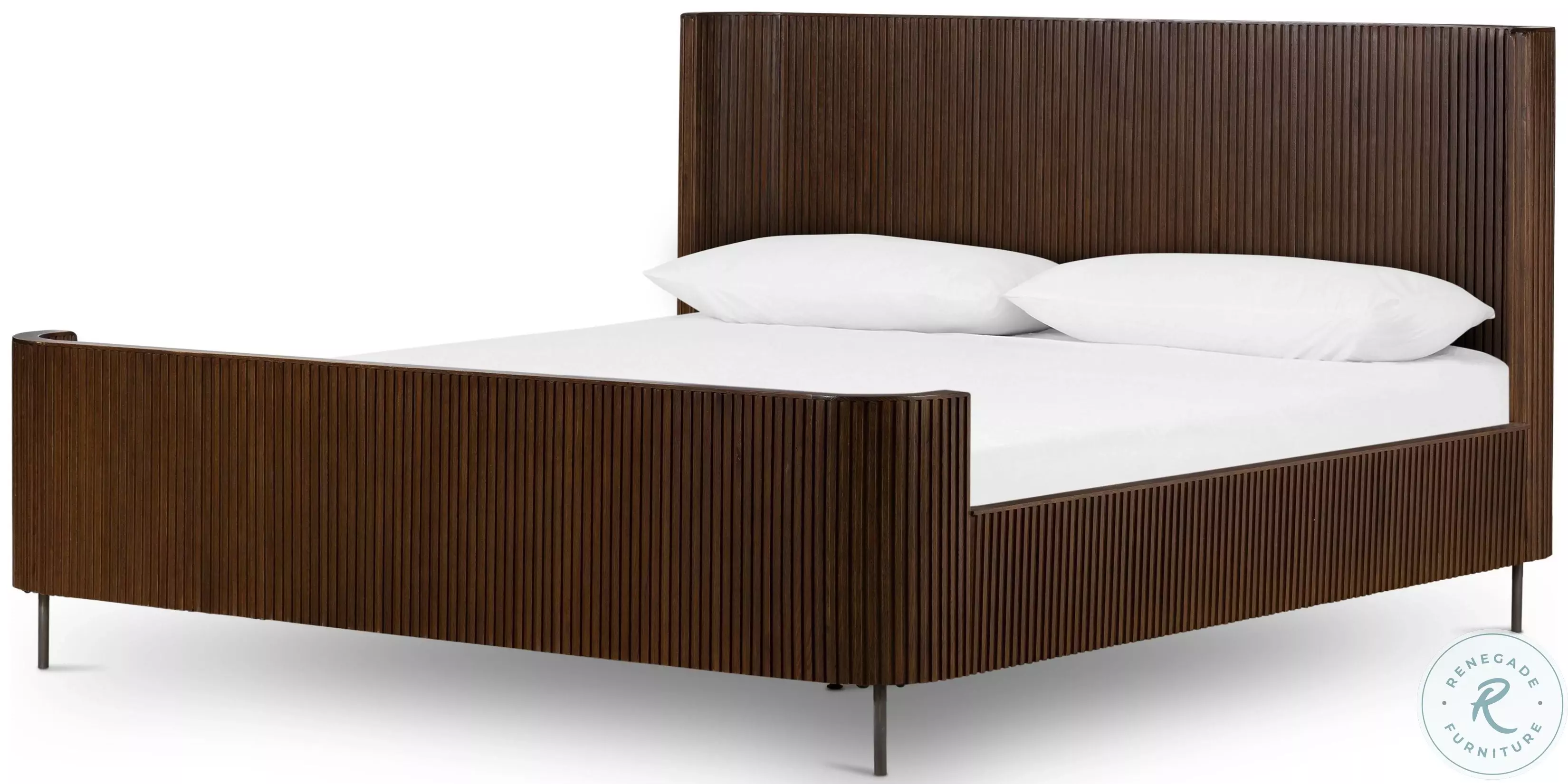 Fletcher Terra Brown Oak King Panel Bed from Four Hands | Coleman Furniture
