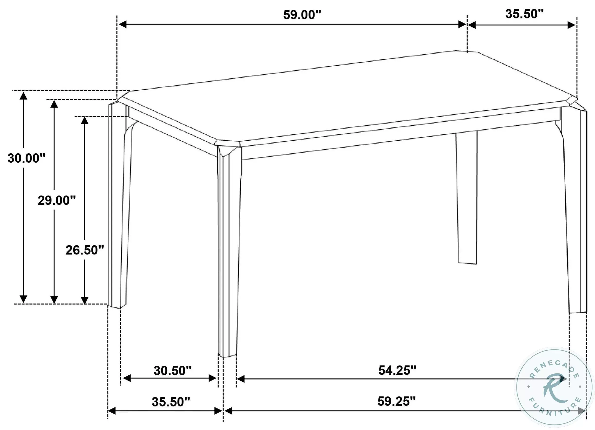 Almonte Dark Brown 59" Rectangular Dining Table From Coaster Furniture ...