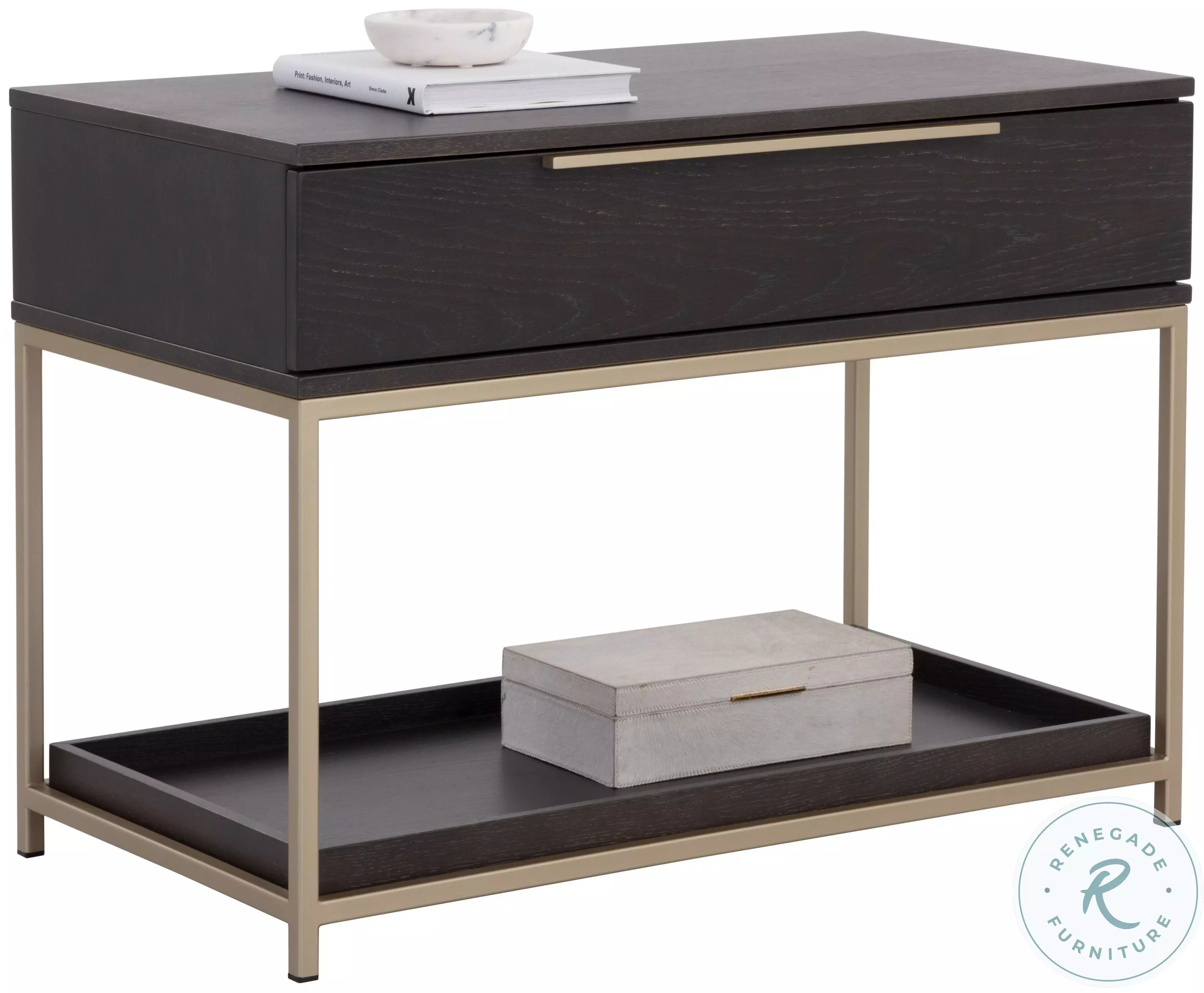 Rebel Gray And Gold Nightstand From Home Gallery Stores | Home Gallery ...