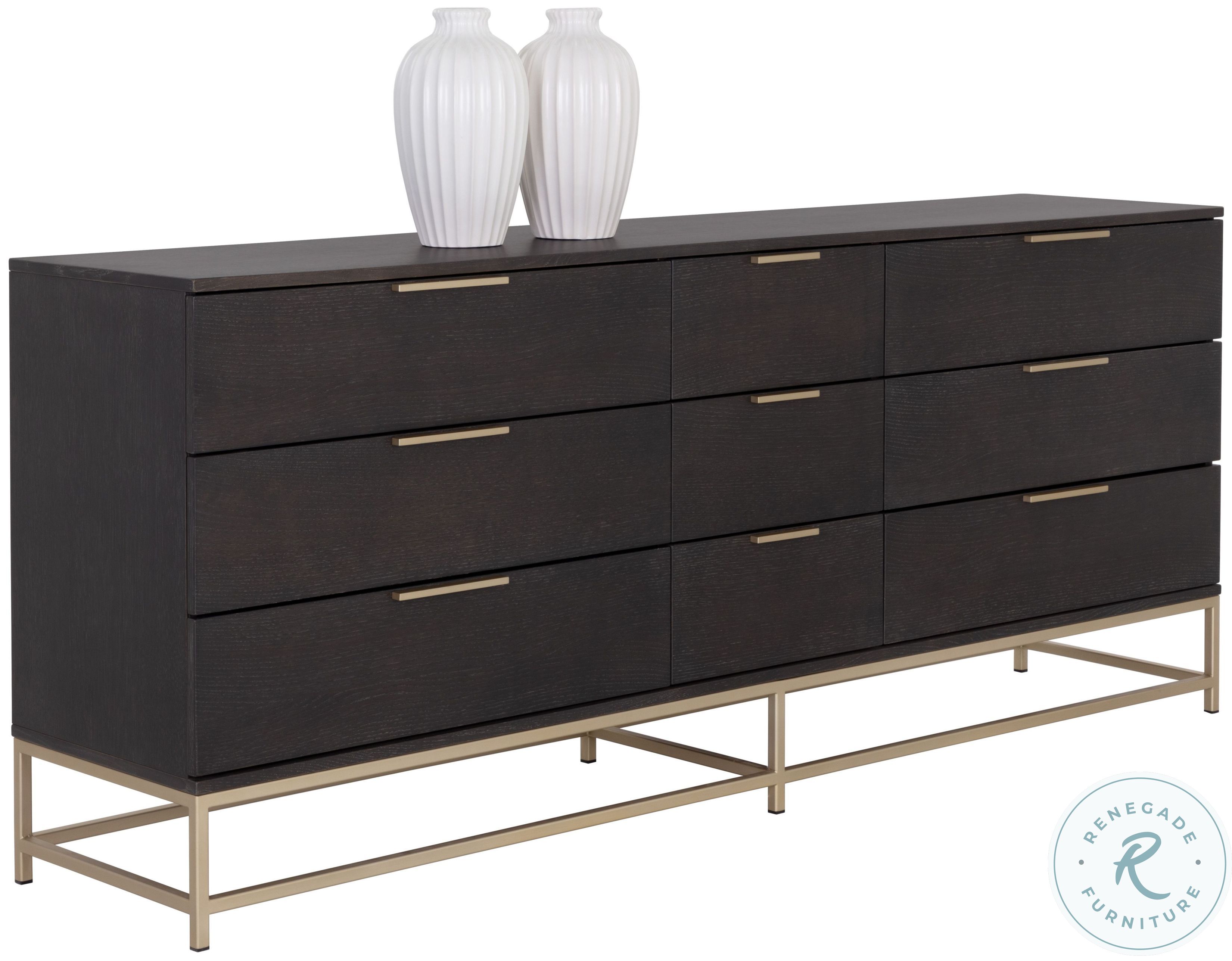 Rebel Gray And Gold Dresser From Sunpan | Coleman Furniture