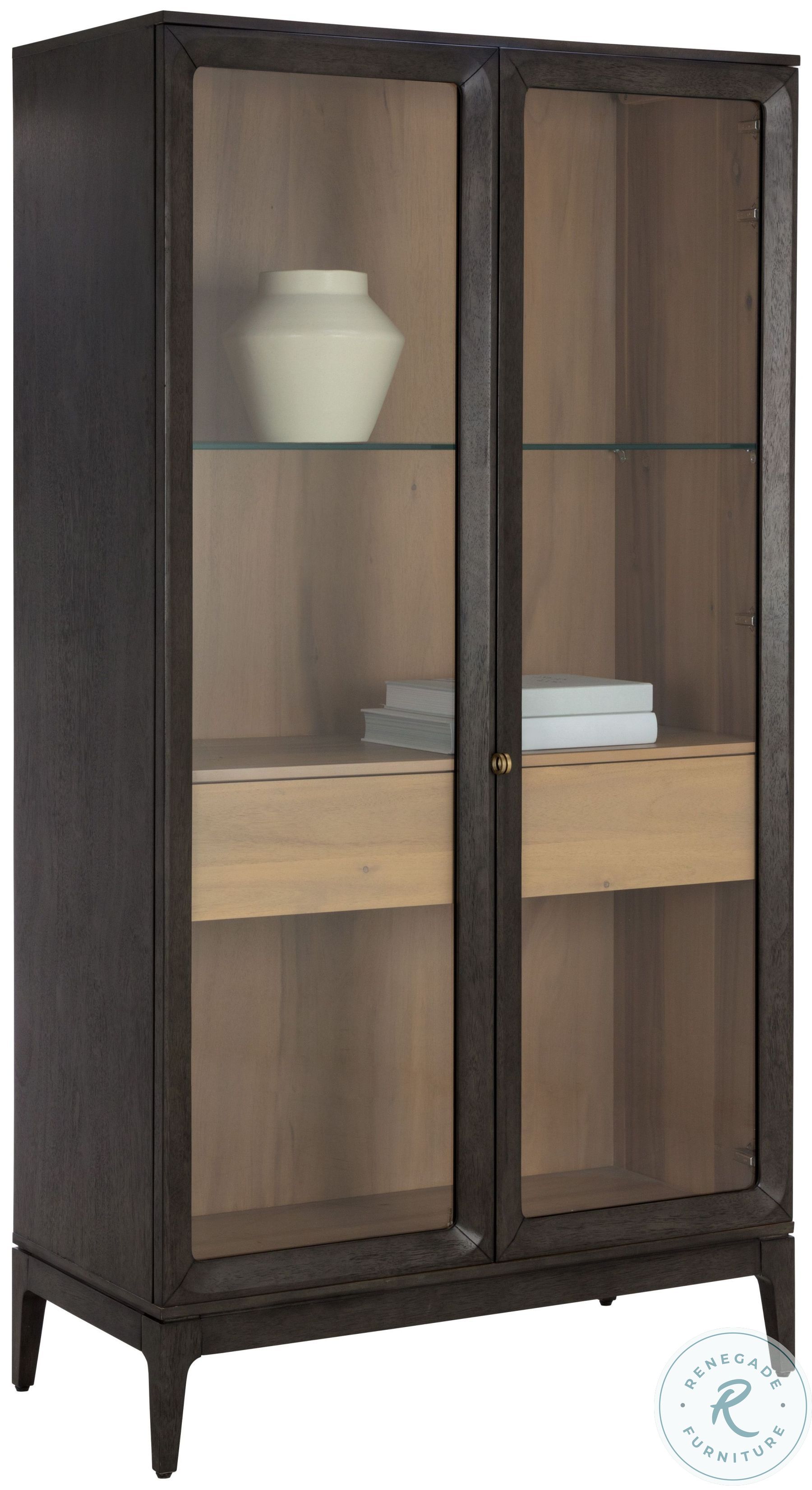 Cecilia Clear And Smoke Gray Display Cabinet From Sunpan | Coleman ...