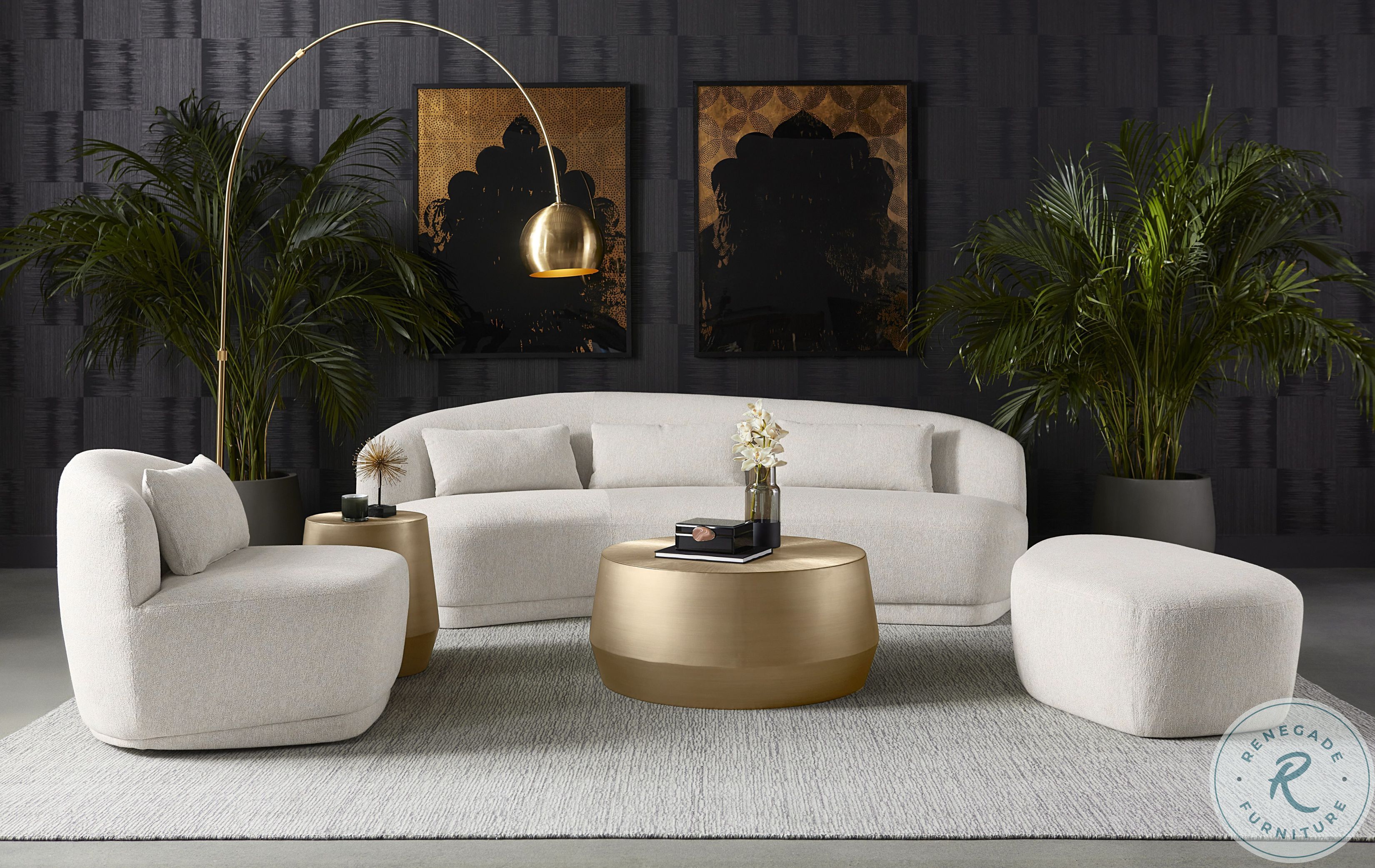 Creed Antique Gold Small Coffee Table From Sunpan | Coleman Furniture