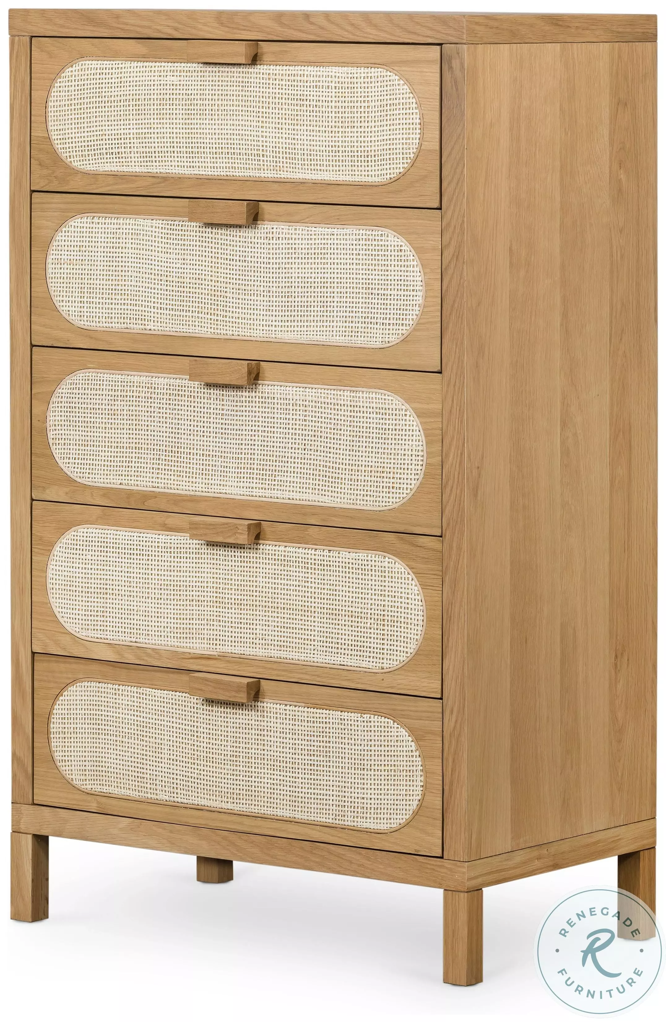 Allegra Natural Cane 5 Drawer Chest from Four Hands | Coleman Furniture