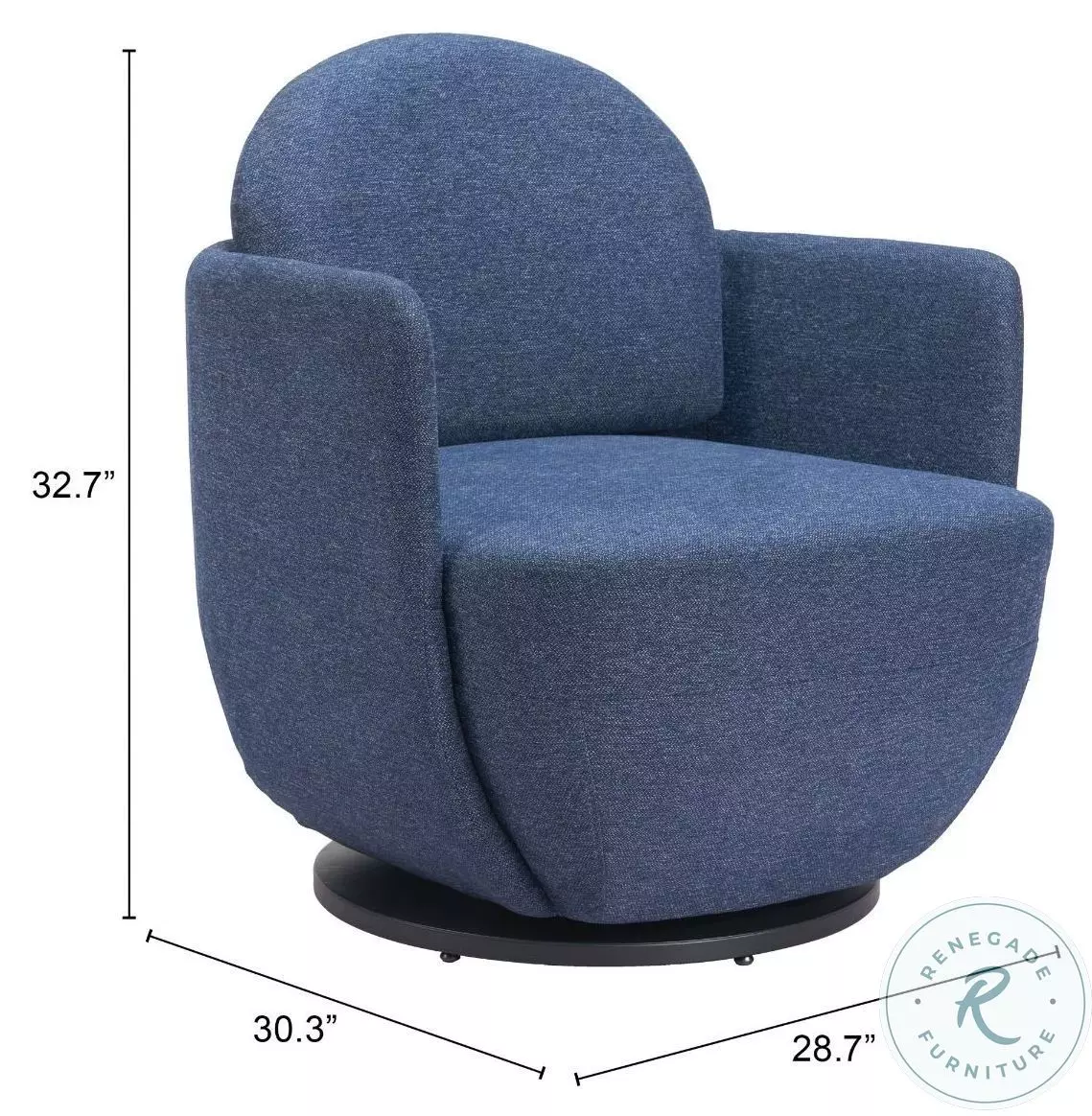 Bant Blue Swivel Chair From Zuo | Coleman Furniture
