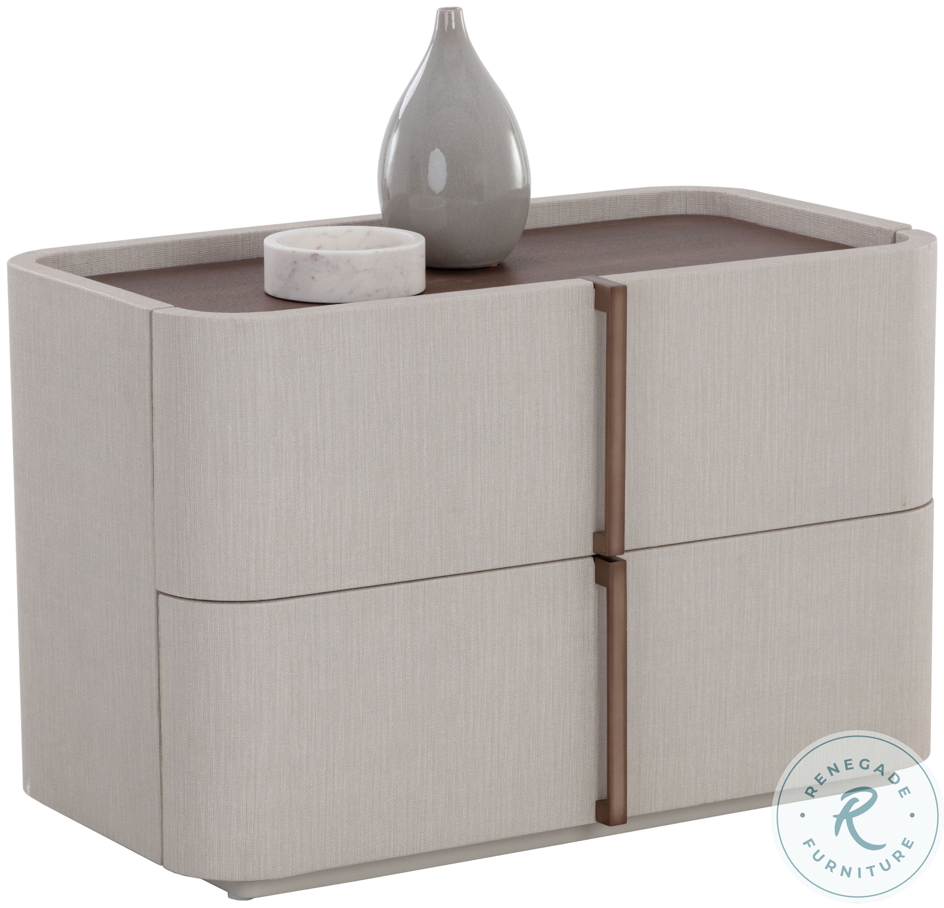 Jamille Cream Large Nightstand From Sunpan | Coleman Furniture