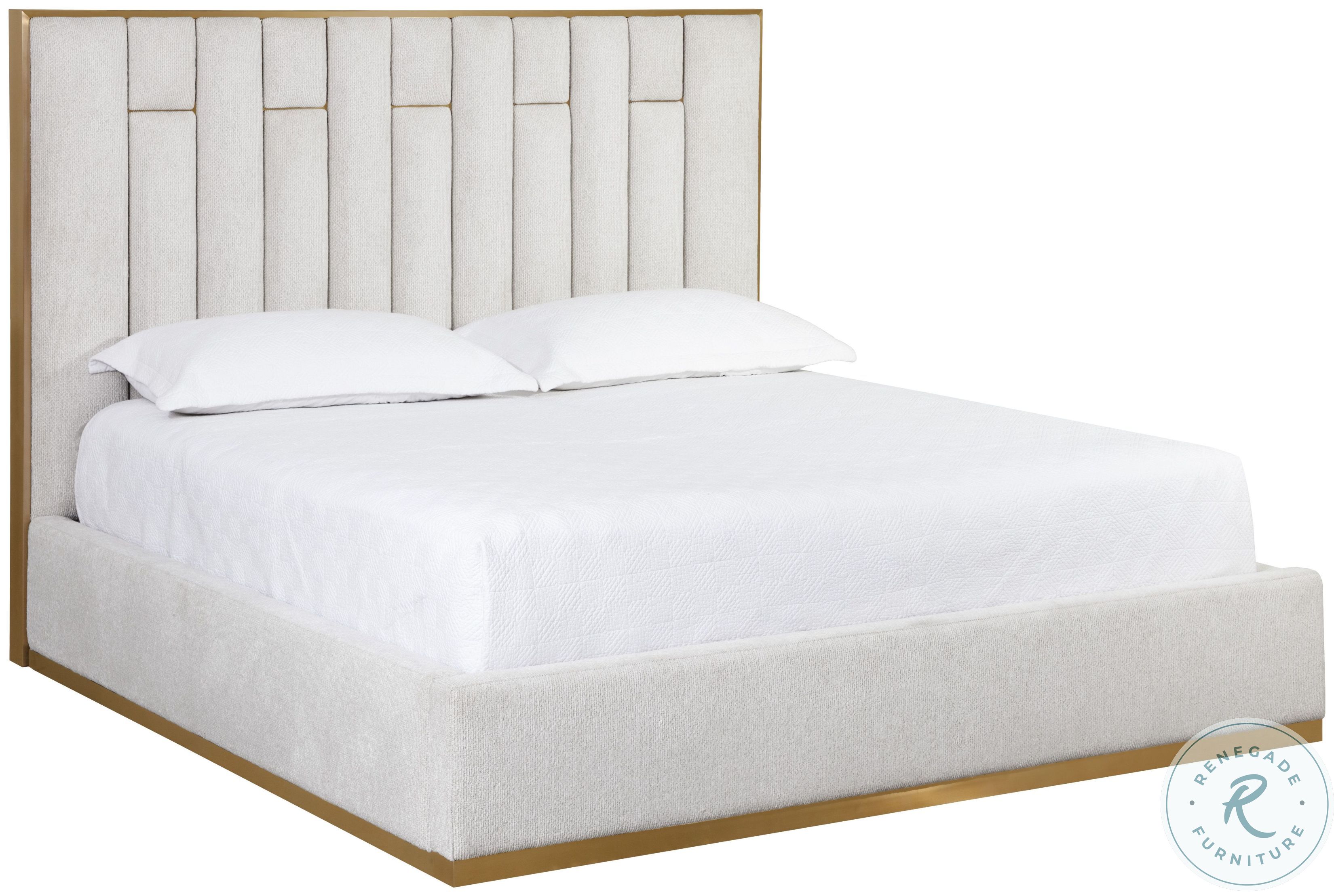 Nemu Rhea Light Barley King Upholstered Panel Bed From Sunpan | Coleman ...