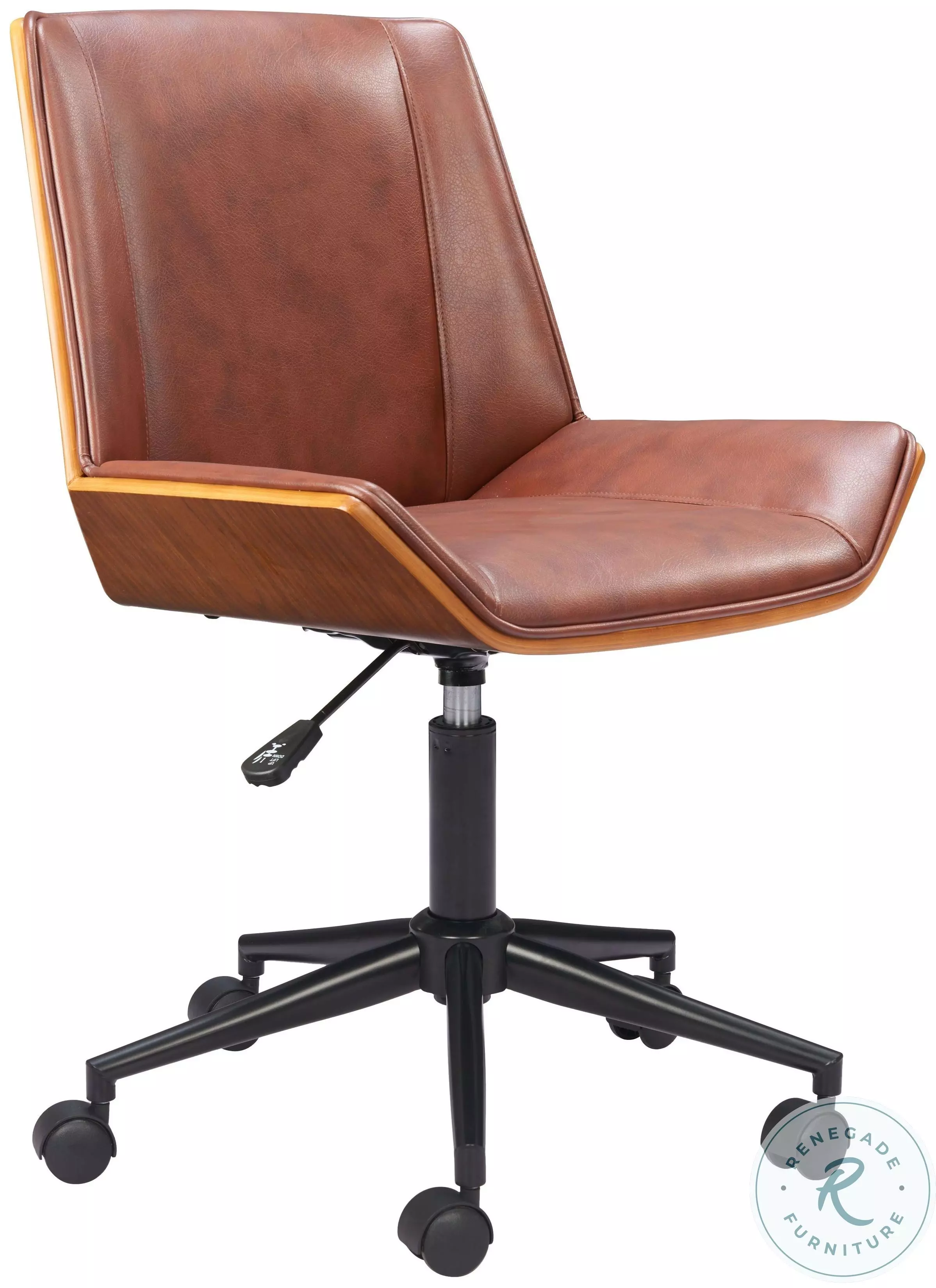 Maker Brown Adjustable Office Chair From Zuo | Home Gallery Stores