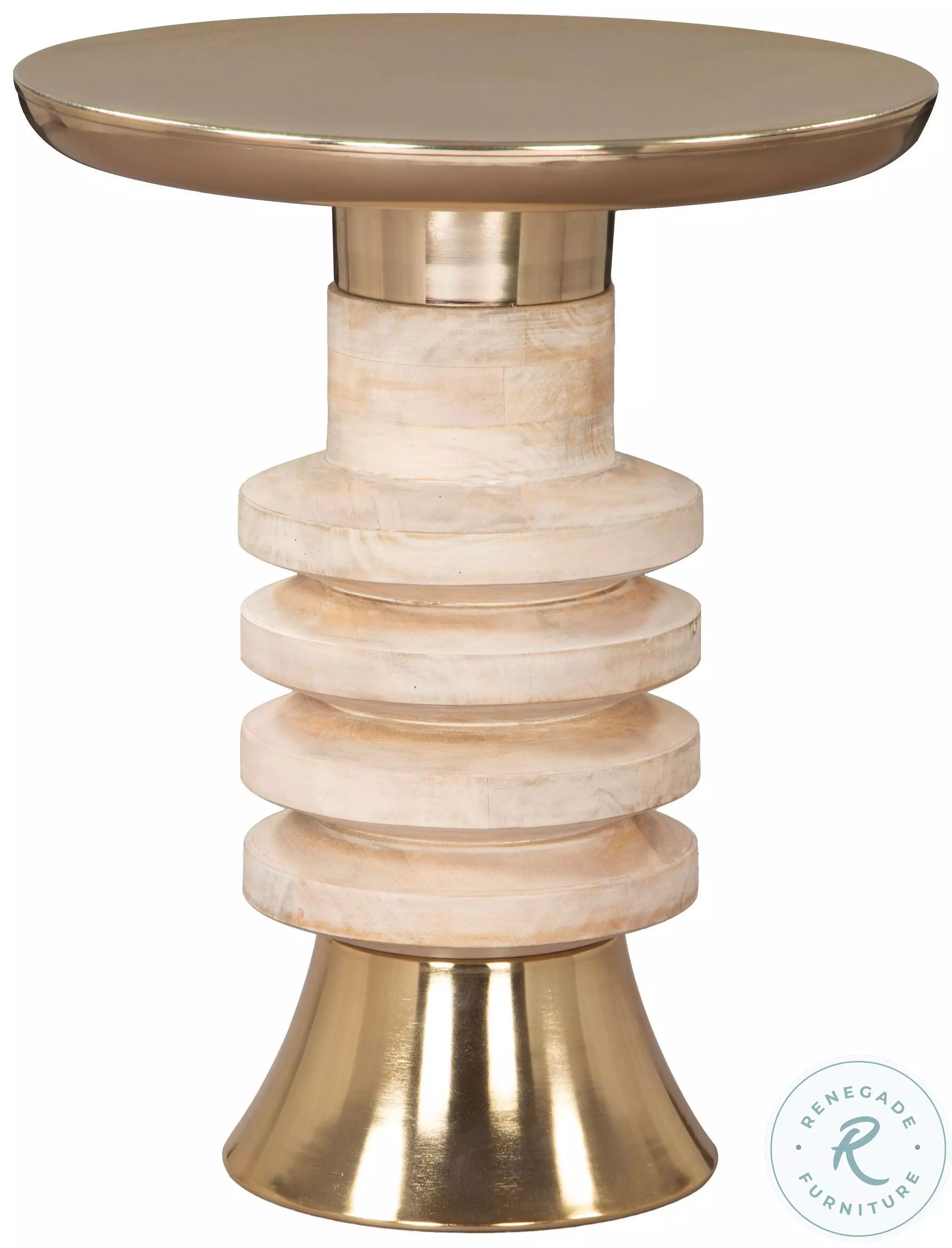Ringar Gold And Natural Side Table From Zuo | Coleman Furniture