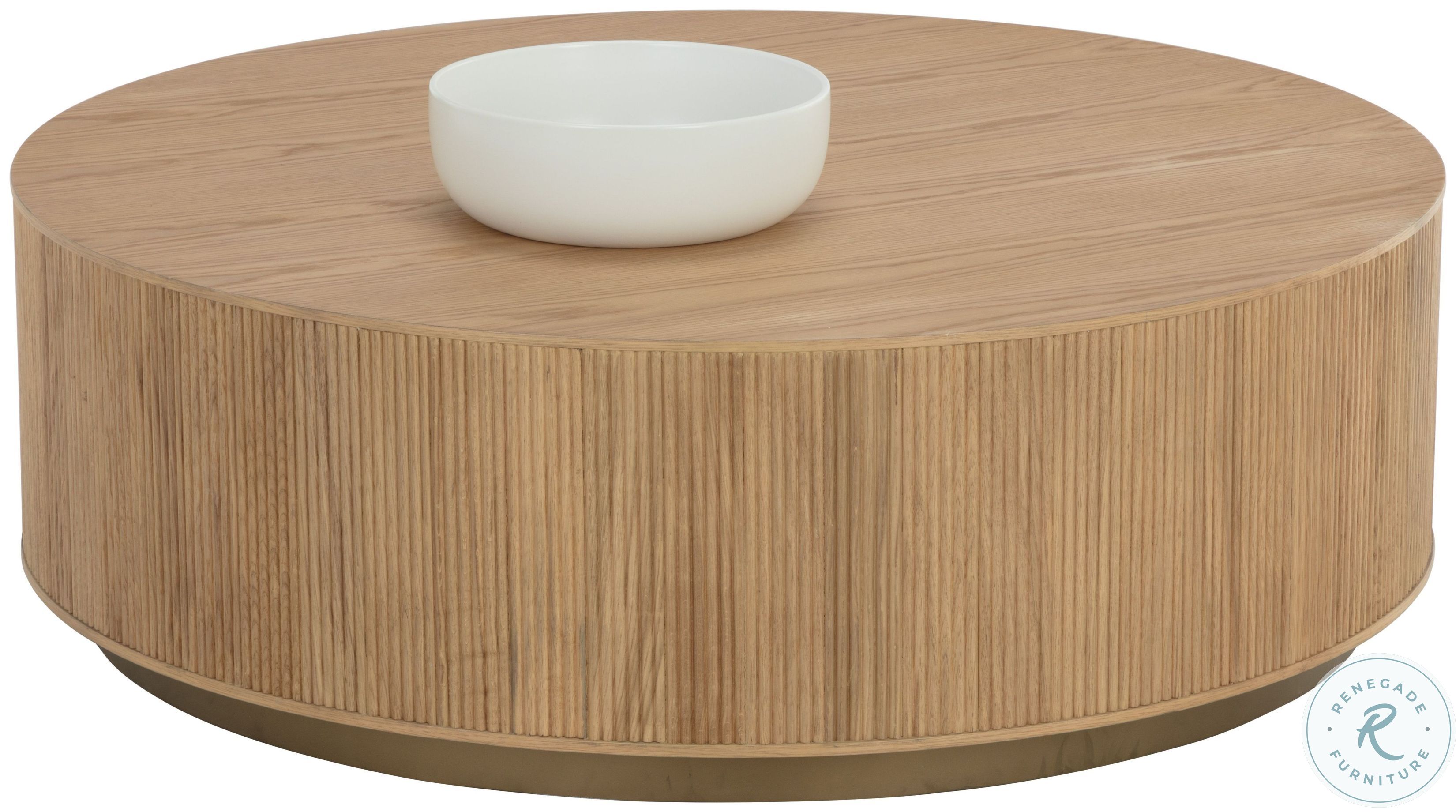 Kalla Natural And Brushed Gold Coffee Table From Sunpan | Coleman Furniture